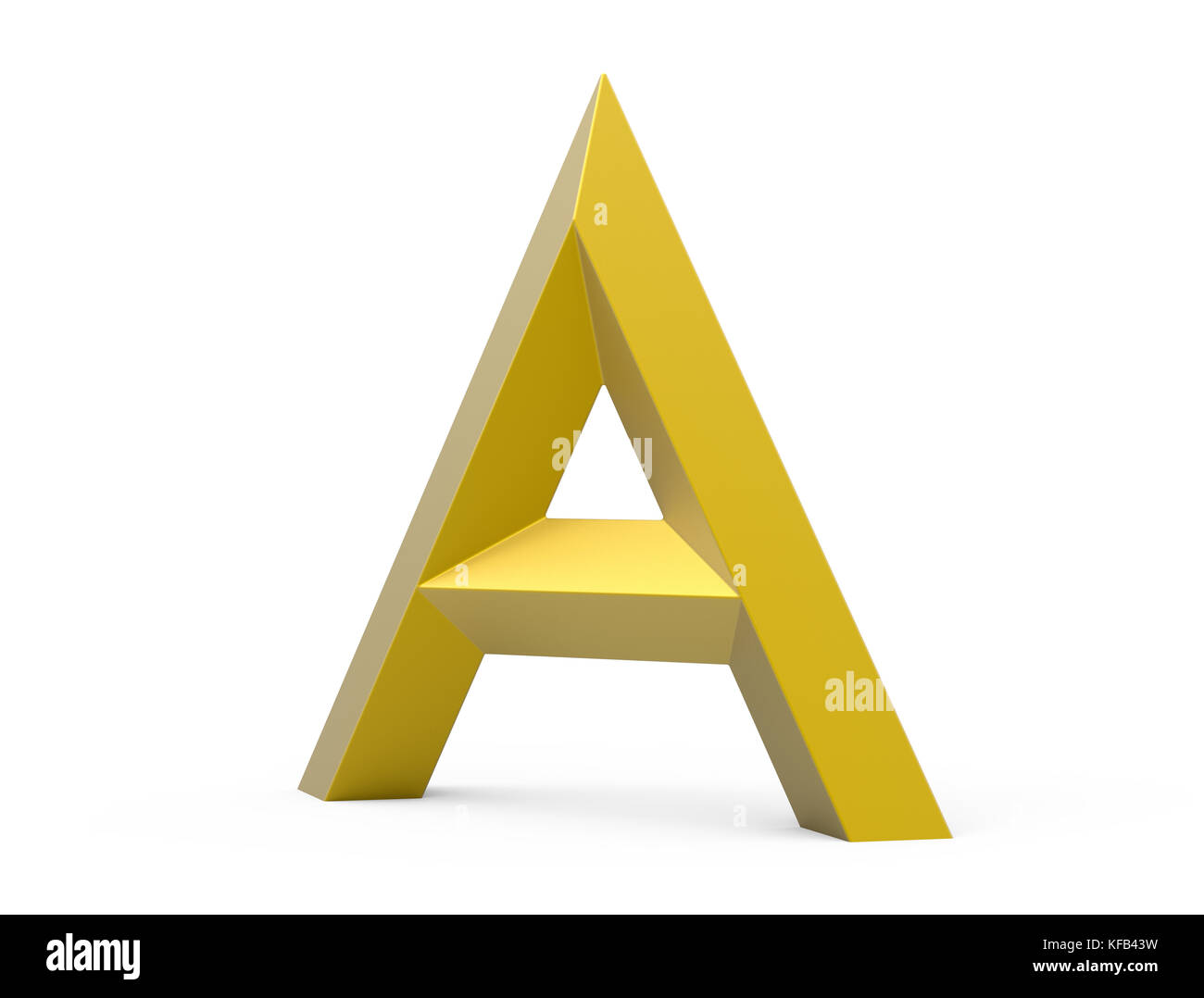 3D render golden beveled alphabet A, retro 3D font design Stock Photo ...