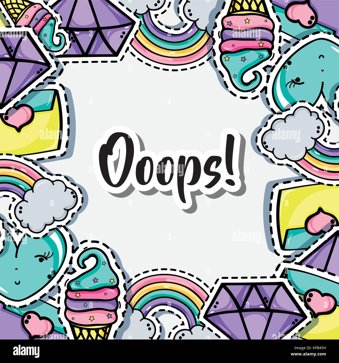 fashion cute patch background design Stock Vector Image & Art - Alamy