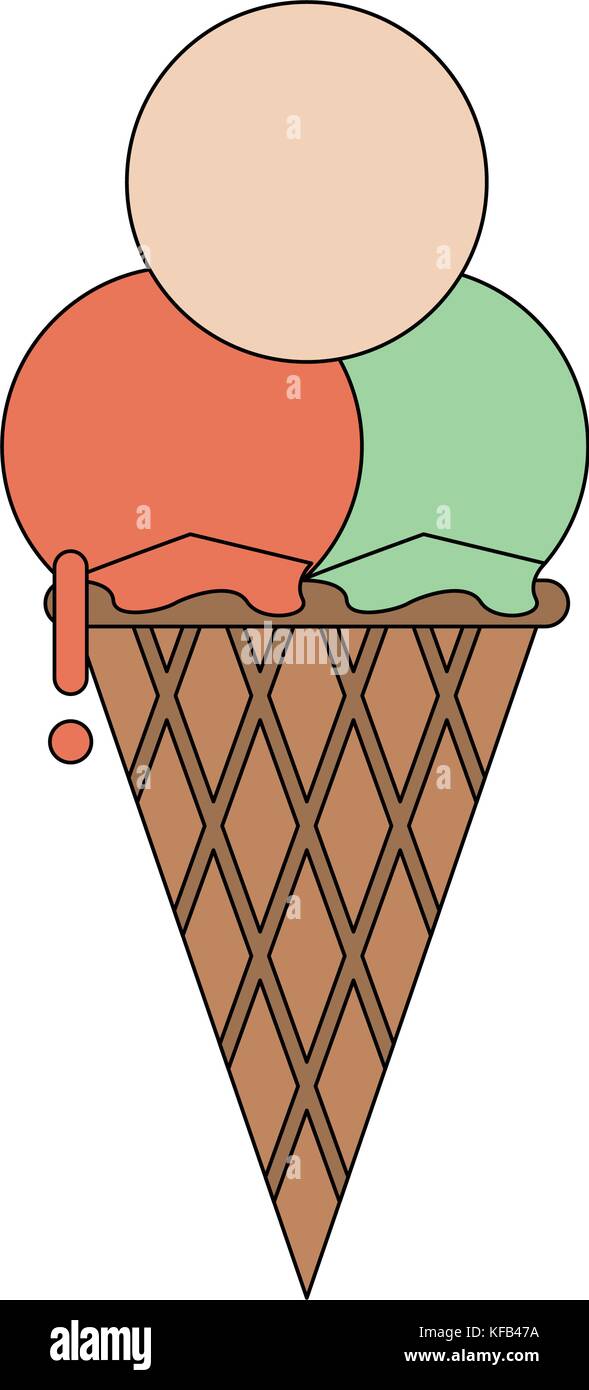 3 Scoop Ice Cream Cone Clip Art