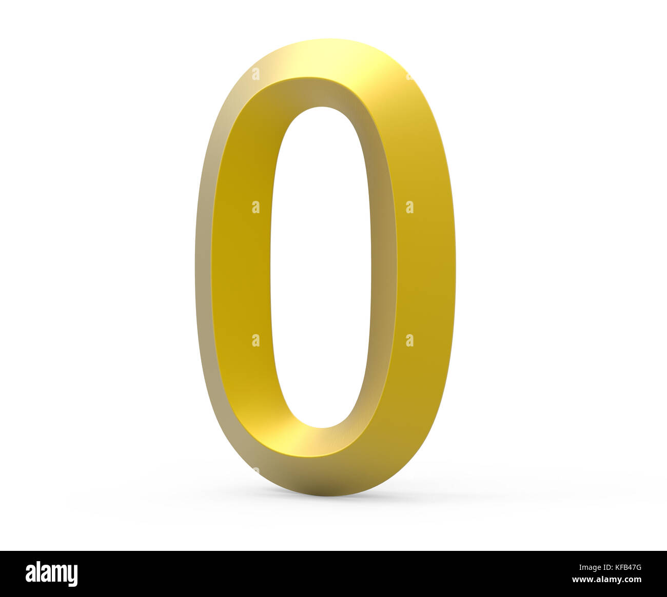 3D render golden beveled number 0, retro 3D figure design Stock Photo ...