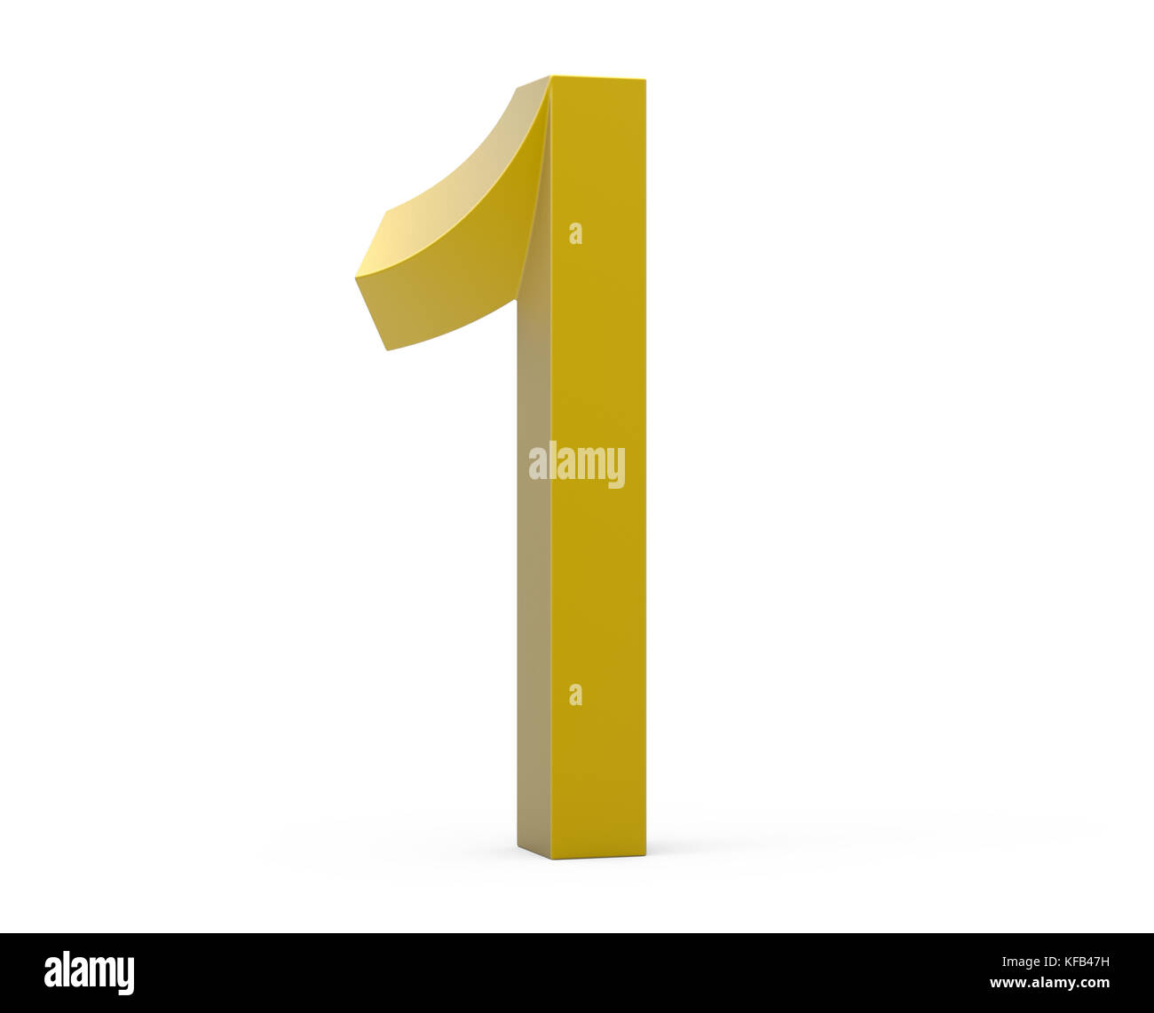 3D render golden beveled number 1, retro 3D figure design Stock Photo ...