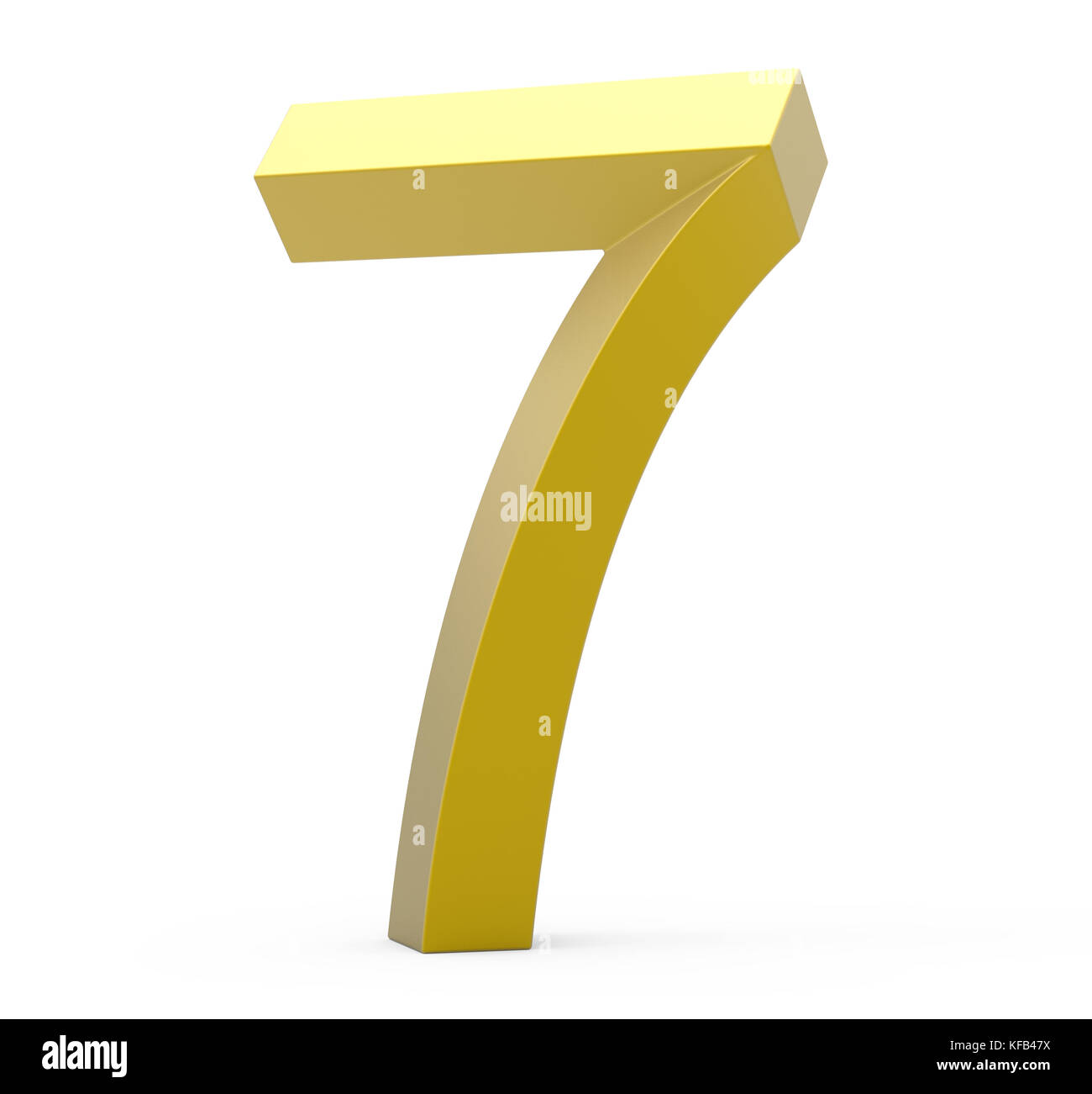3D render golden beveled number 7, retro 3D figure design Stock Photo ...