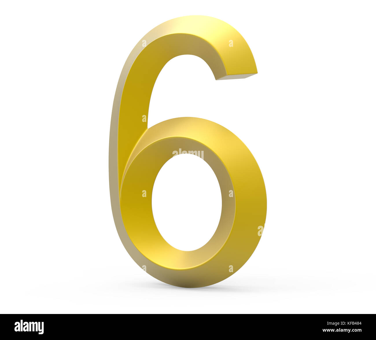 3D render golden beveled number 6, retro 3D figure design Stock Photo ...