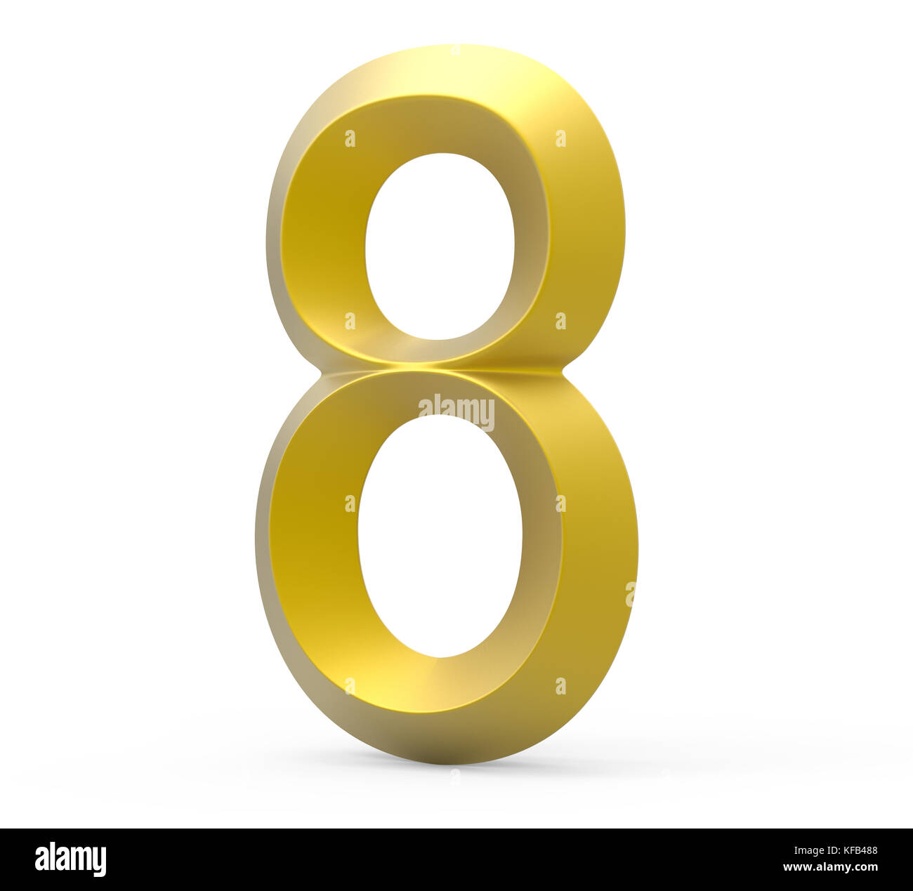 3D render golden beveled number 8, retro 3D figure design Stock Photo ...