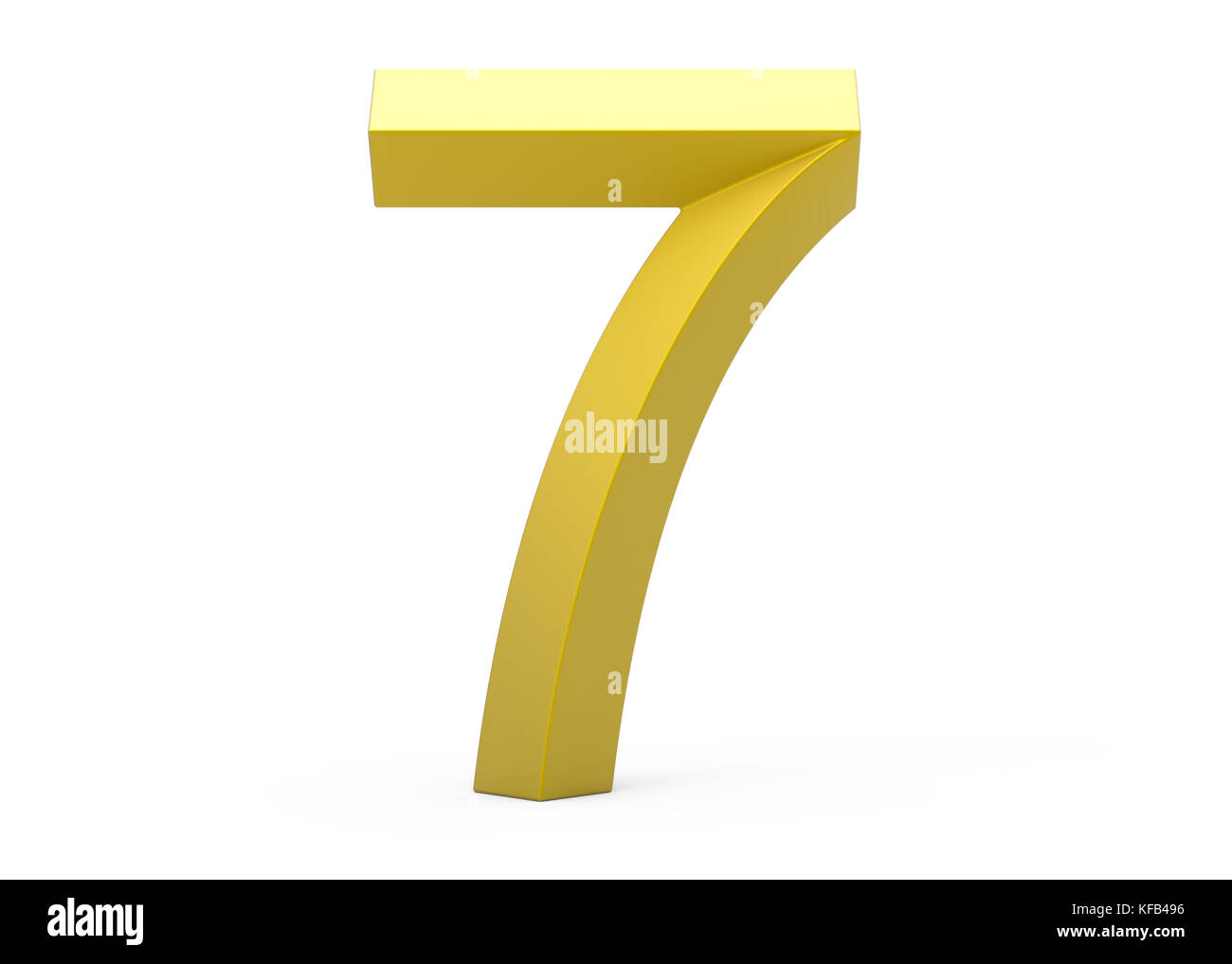 3D render golden beveled number 7, retro 3D figure design Stock Photo ...