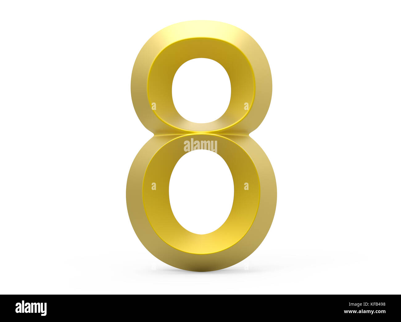 3D render golden beveled number 8, retro 3D figure design Stock Photo ...
