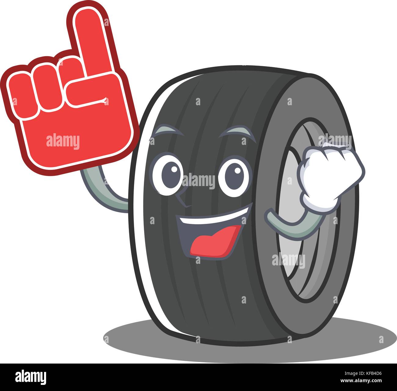Foam finger tire character cartoon style Stock Vector Image & Art - Alamy