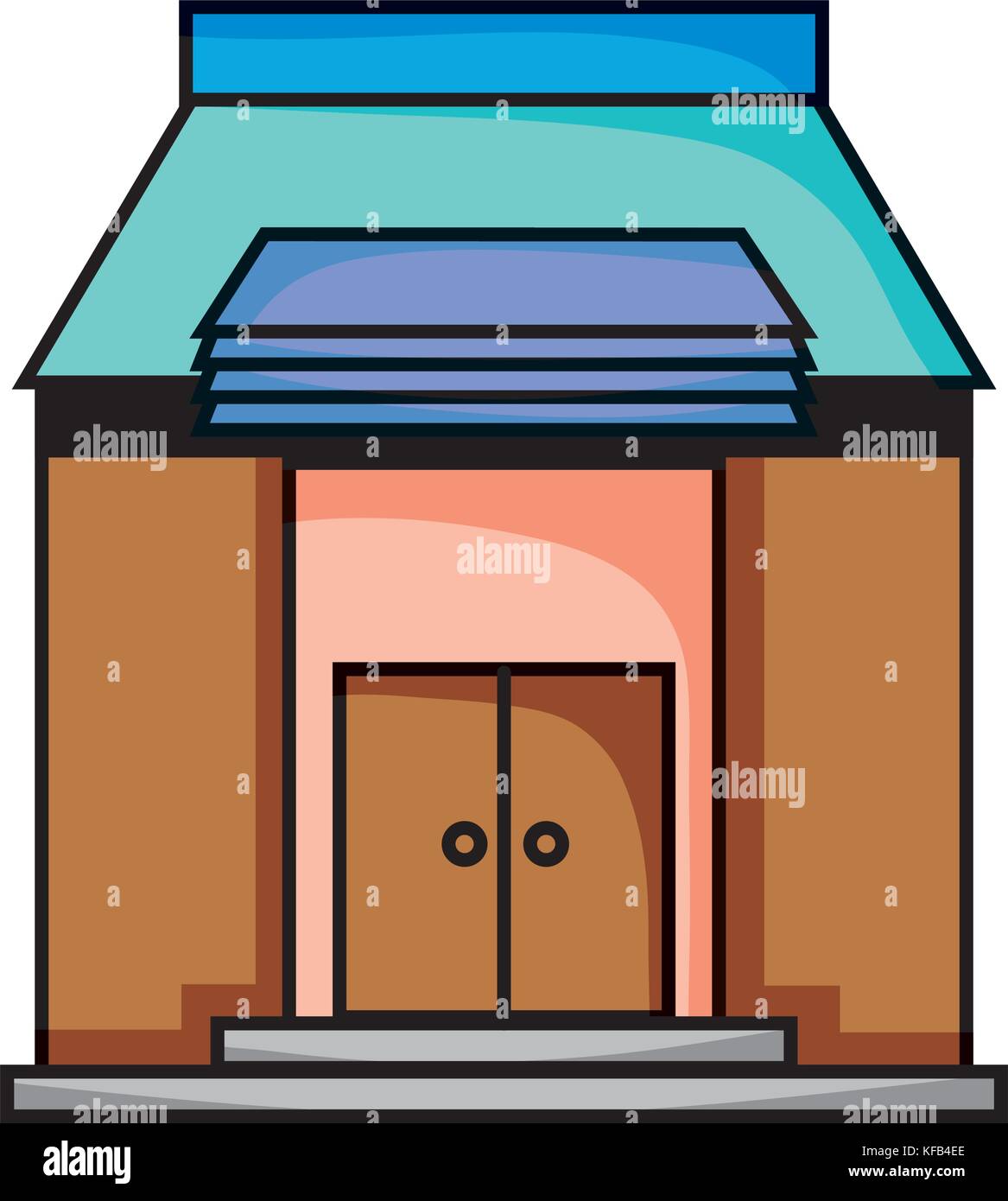 school education with roof and doors design Stock Vector Image & Art ...