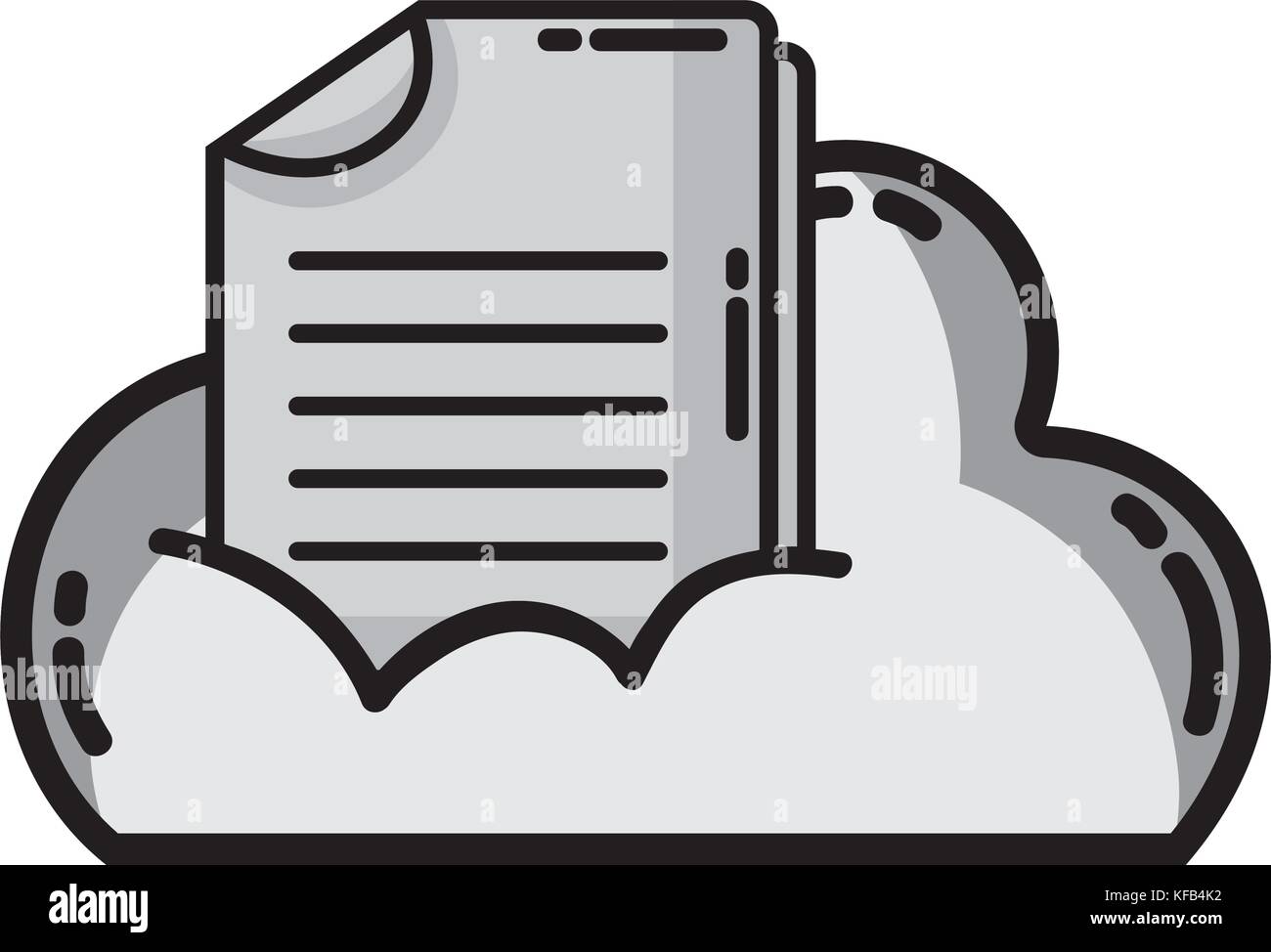 grayscale cloud data with digital document information Stock Vector ...