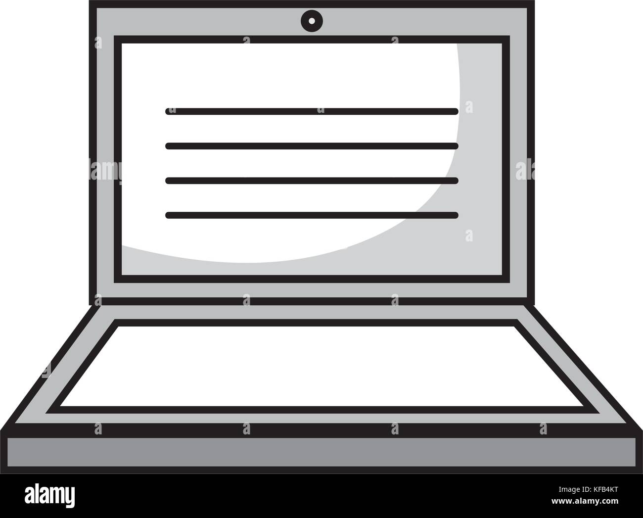 grayscale laptop electronic technology with screen design Stock Vector ...