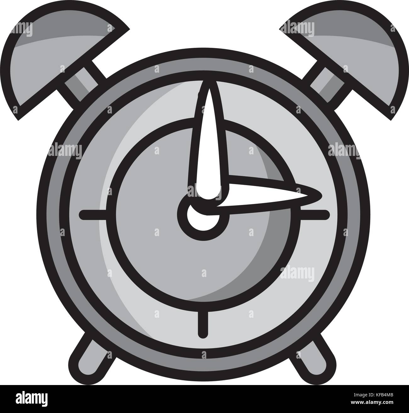 grayscale round clock alarm object design Stock Vector Image & Art - Alamy