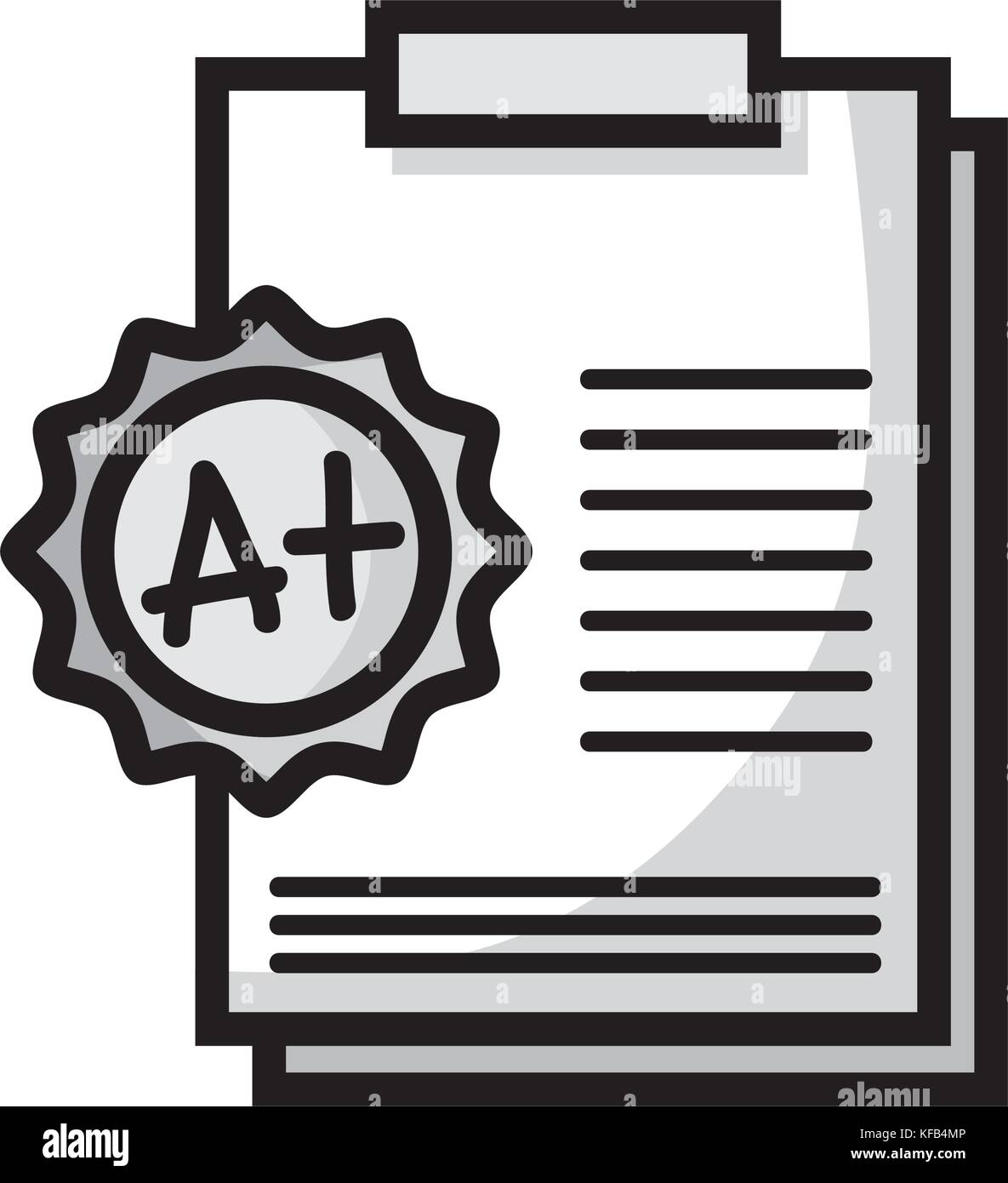 grayscale school report education with A plus result Stock Vector Image ...