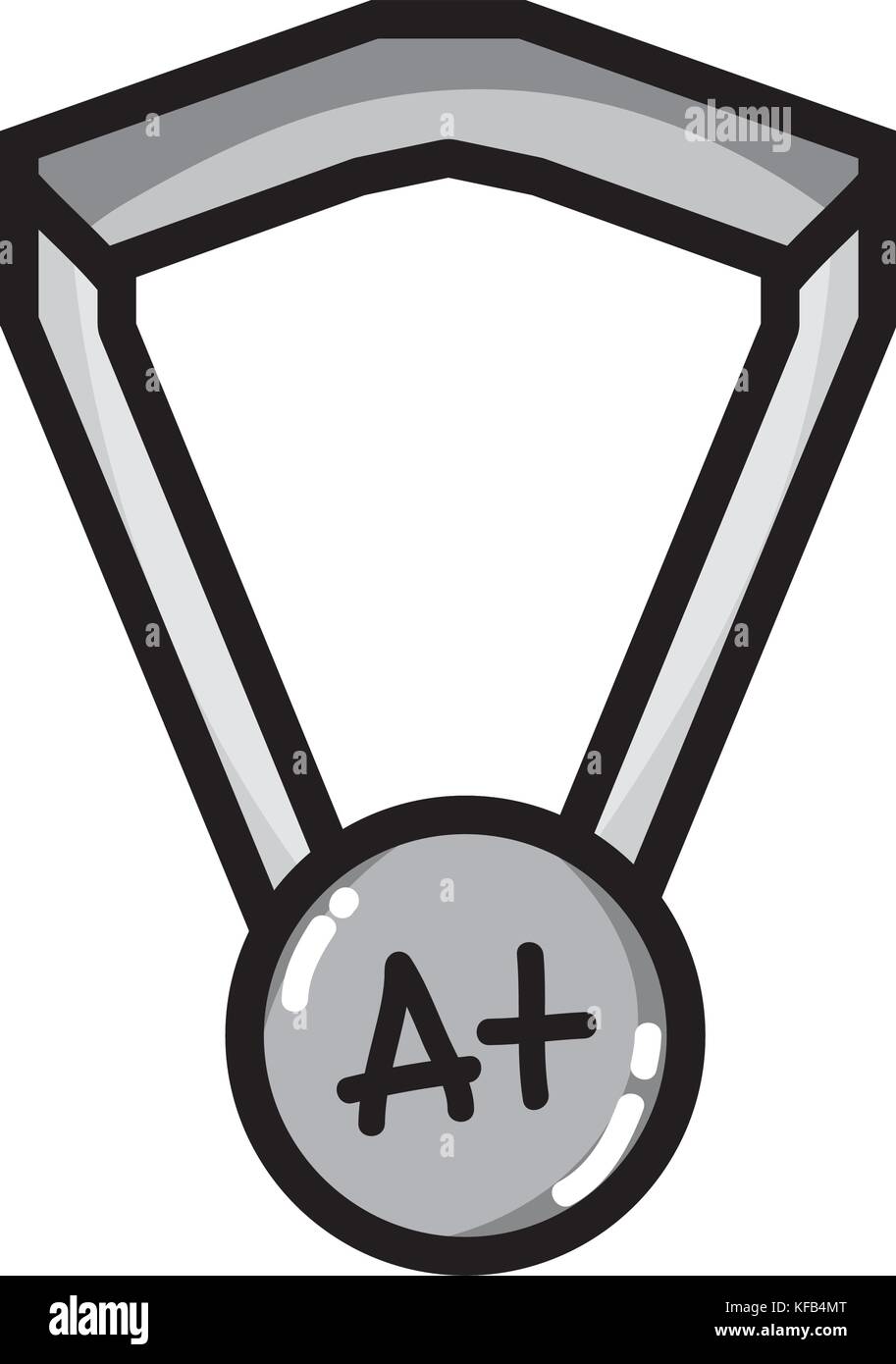 grayscale school medal symbol to intelligent student Stock Vector Image ...