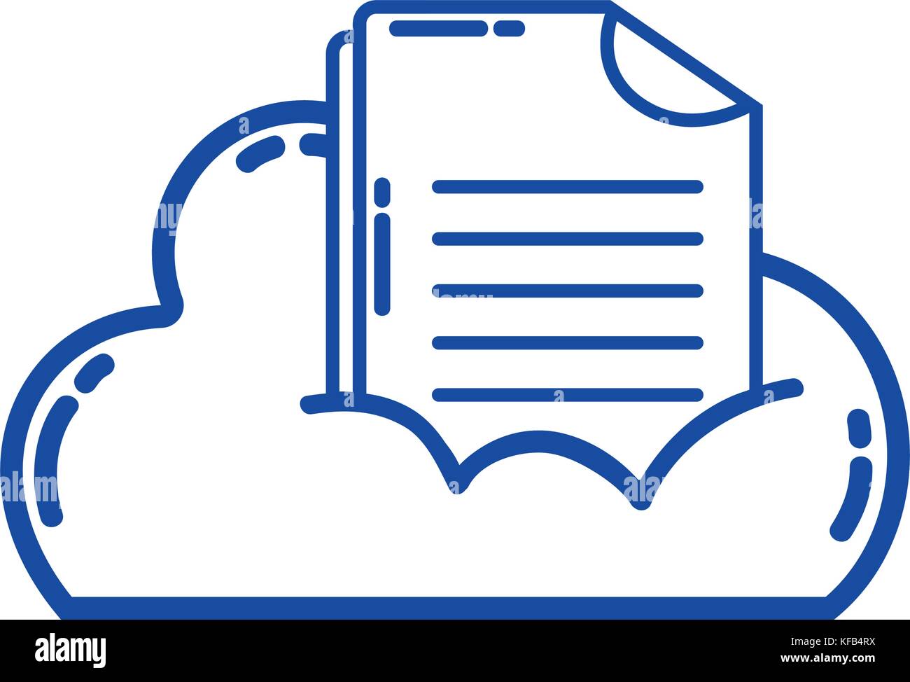 silhouette cloud data with digital document information Stock Vector ...