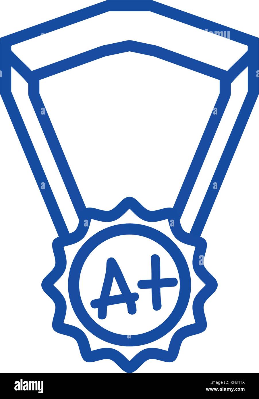 silhouette school medal symbol to intelligent student Stock Vector ...