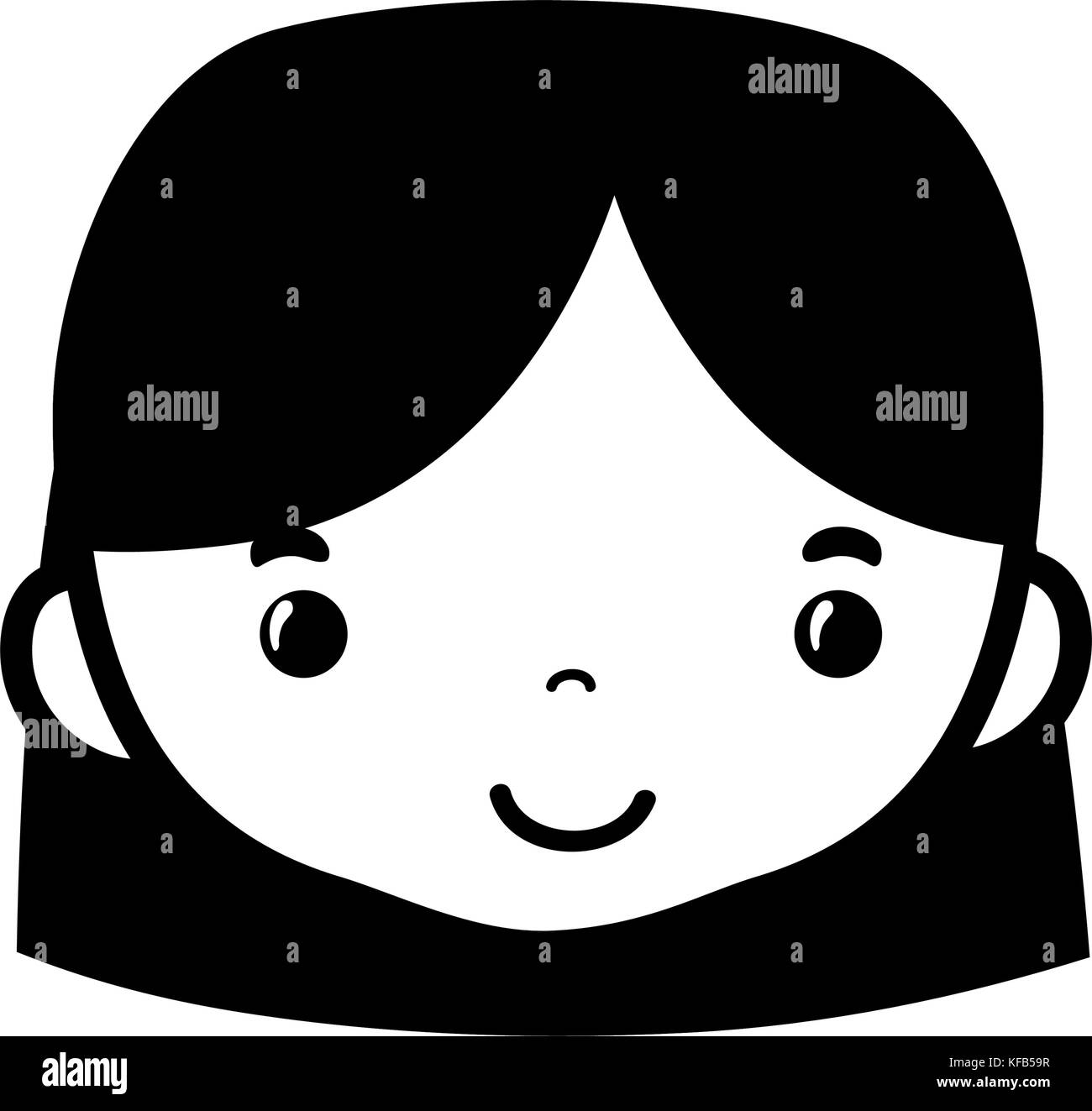 contour avatar woman head with hairstyle design Stock Vector Image ...