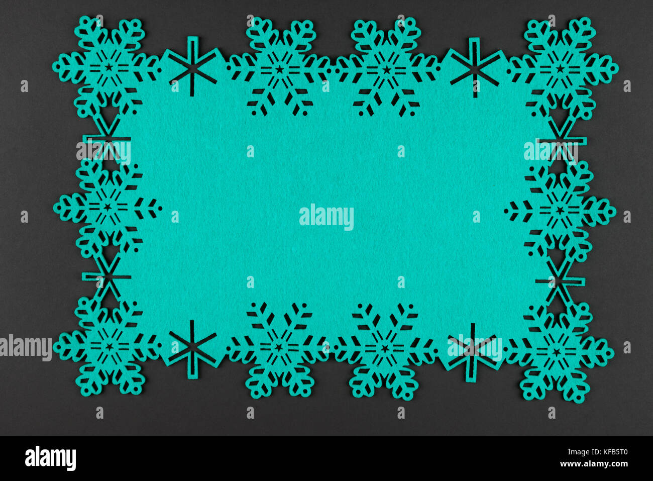 Unusual design christmas background with turquoise snowflakes and copy ...