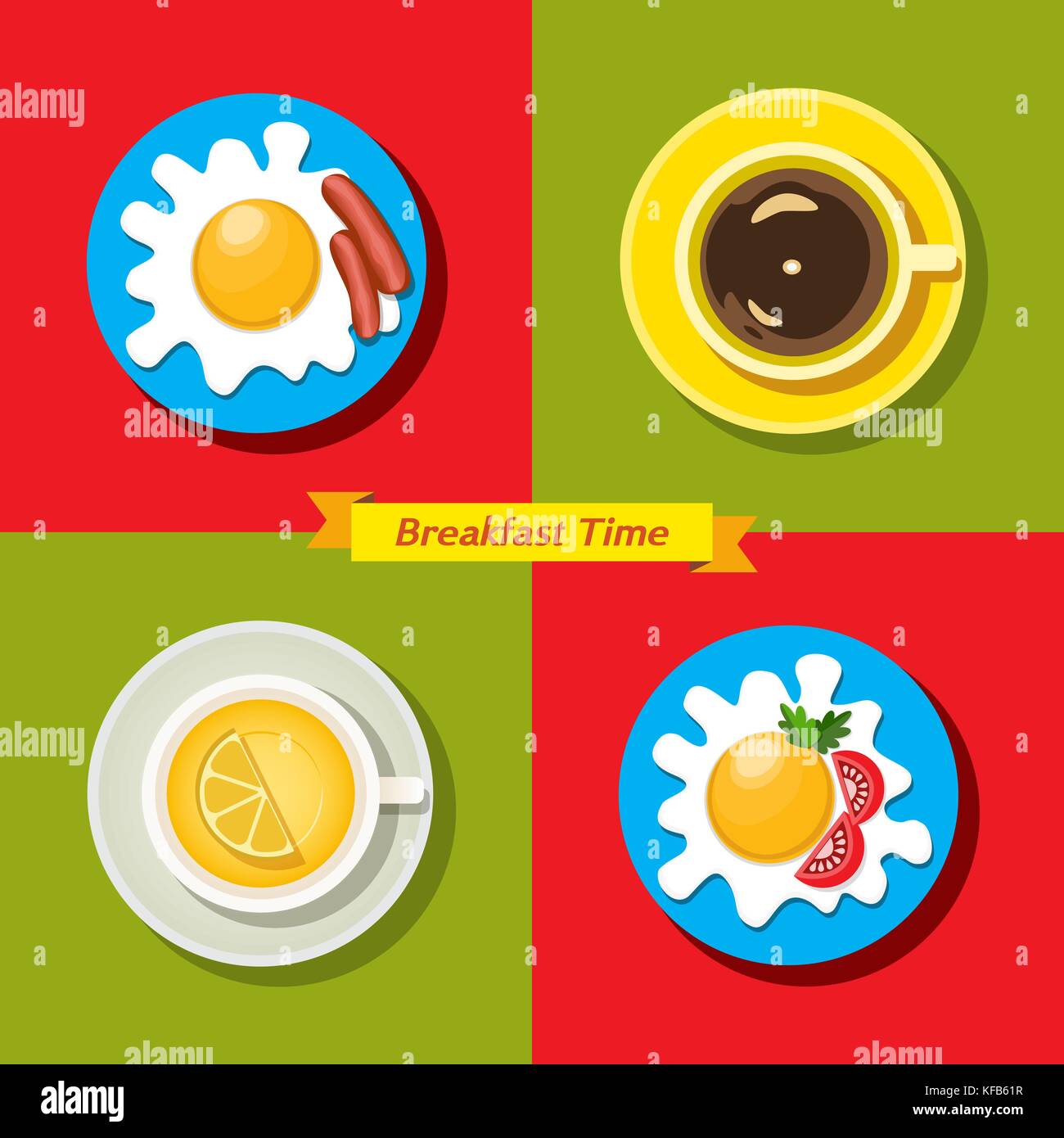 Food icon set. Breakfast time Stock Vector Image & Art - Alamy