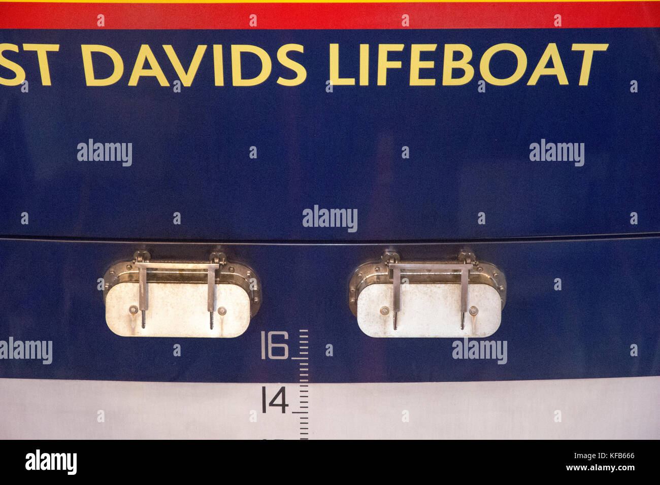 St Davids Tamar Class lifeboat and new boathouse at St Justinians. NOTE ...