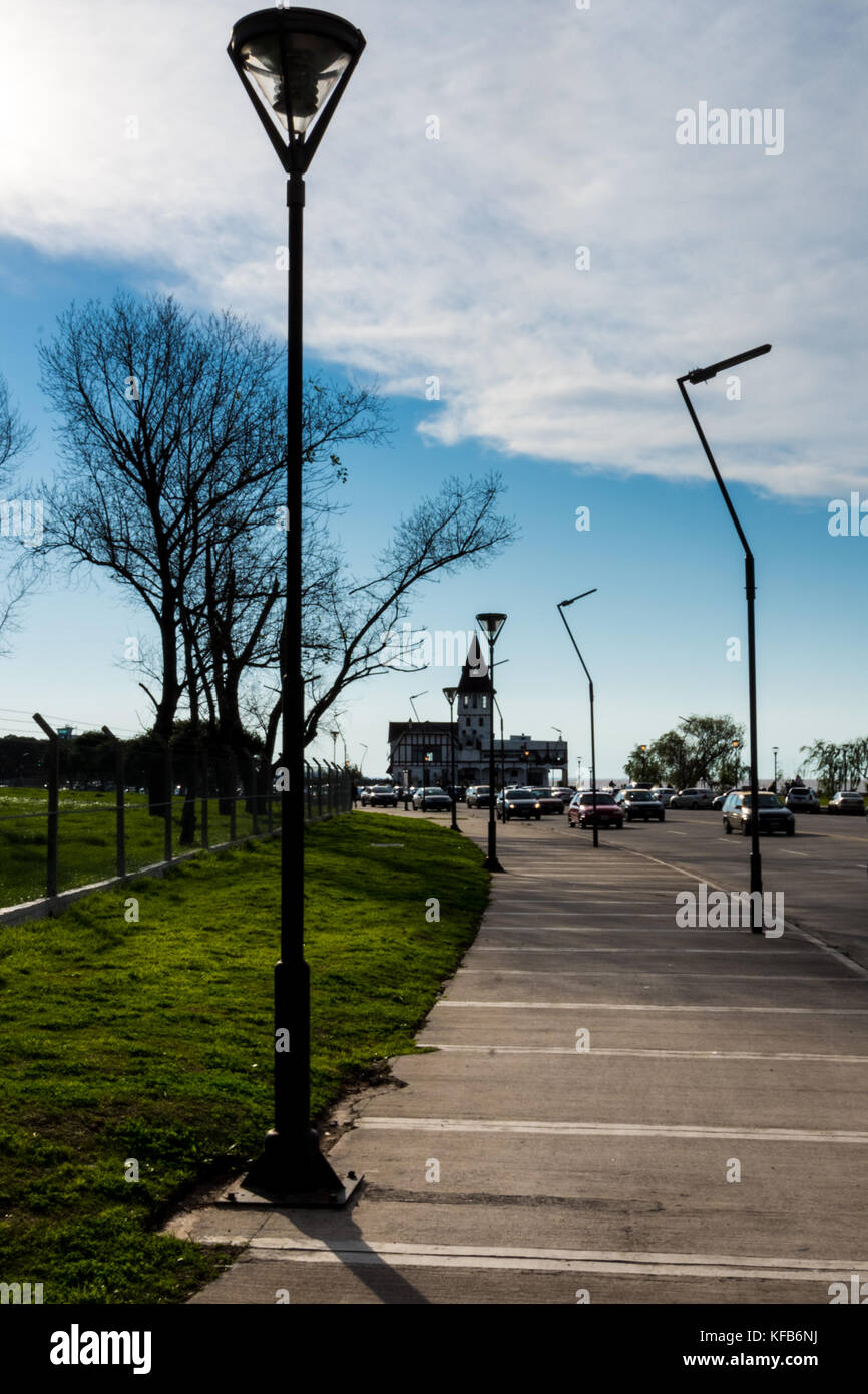 Path with street lights Stock Photo - Alamy