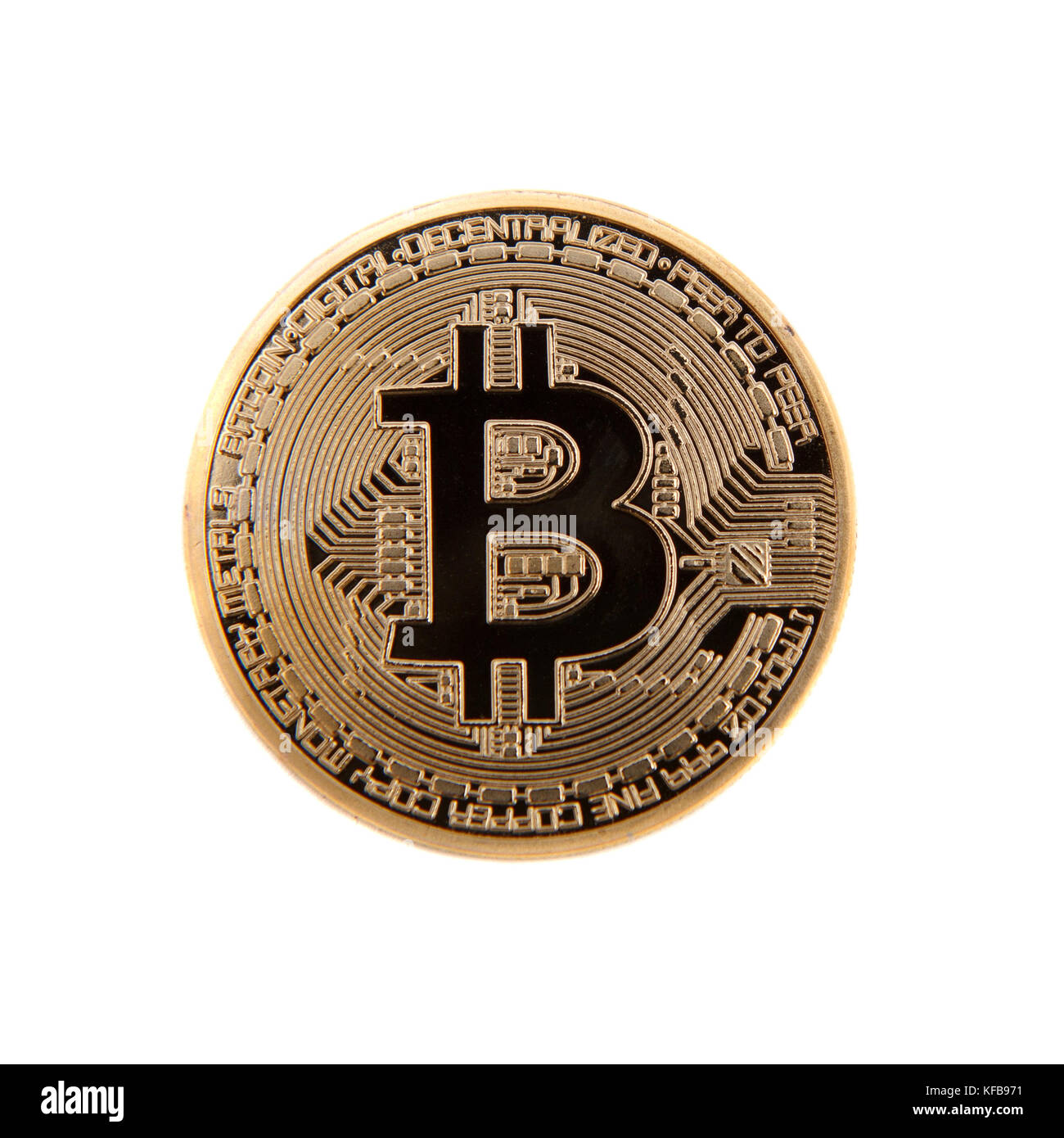 golden bitcoin souvenir coin Stock Photo - Alamy