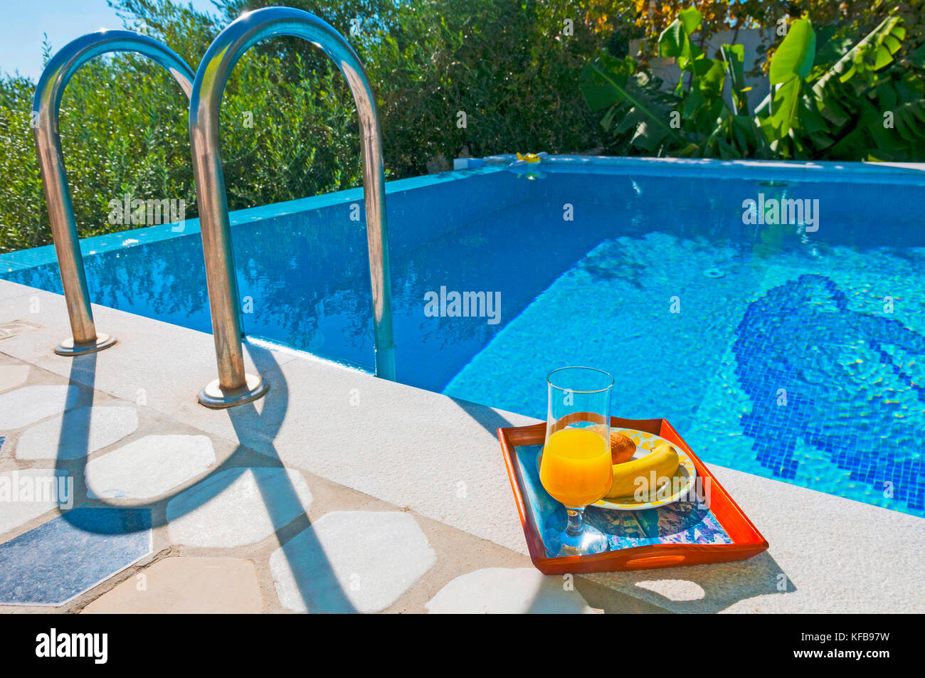 healthy breakfast in poolside Stock Photo - Alamy