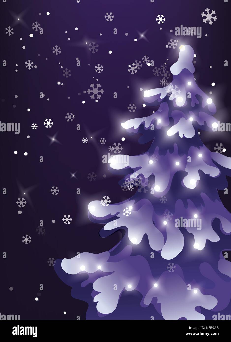 Winter tree snow illustration hi-res stock photography and images - Alamy