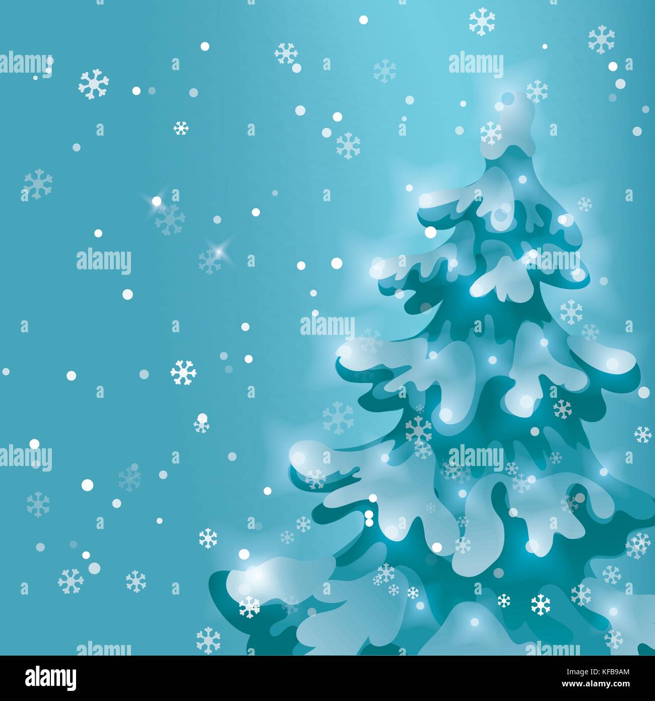 Winter snow tree landscape Stock Vector Images - Alamy