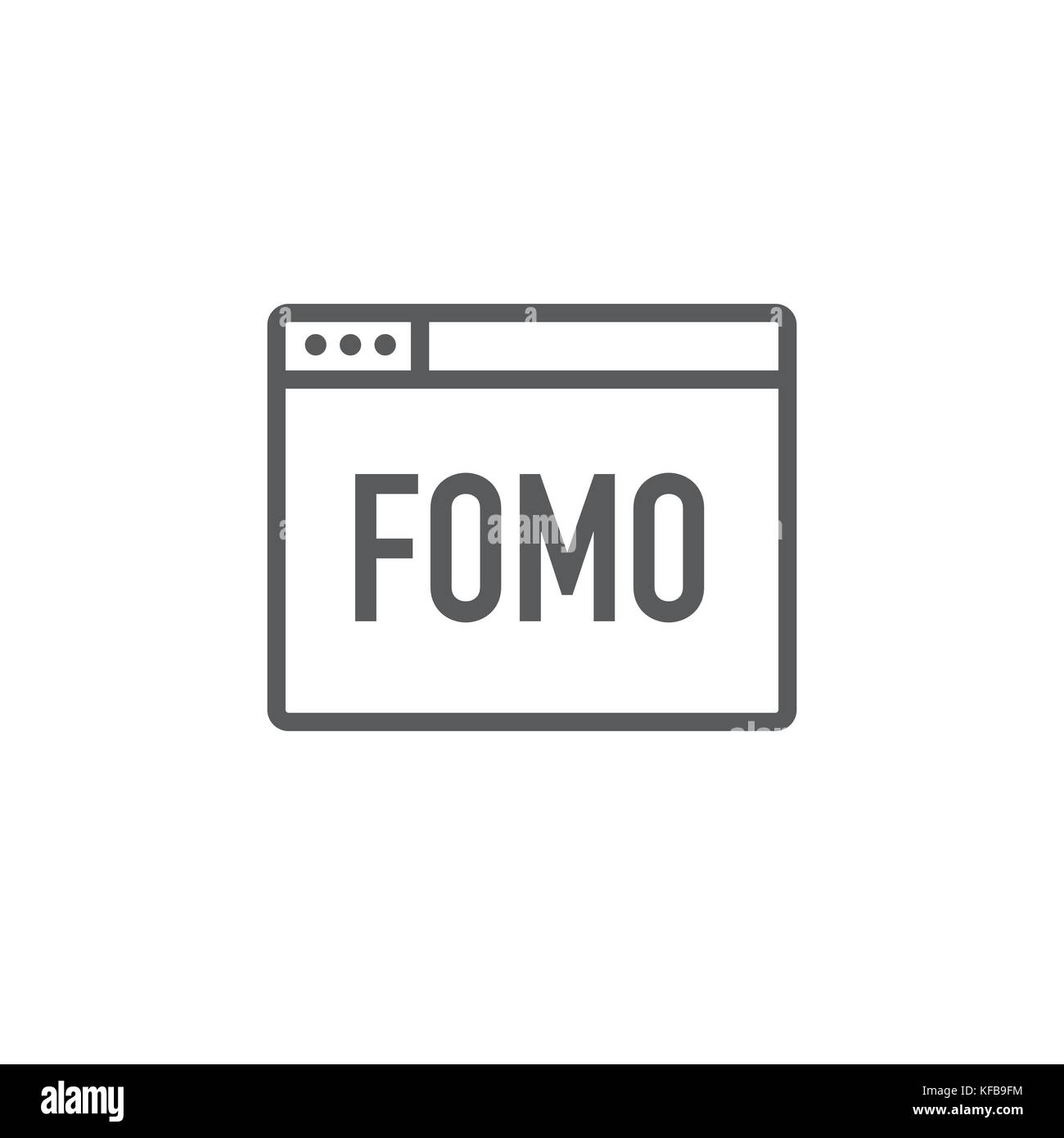 FOMO Social Icon - Fear of Missing Out Trendy Modern Acronym - Social ...