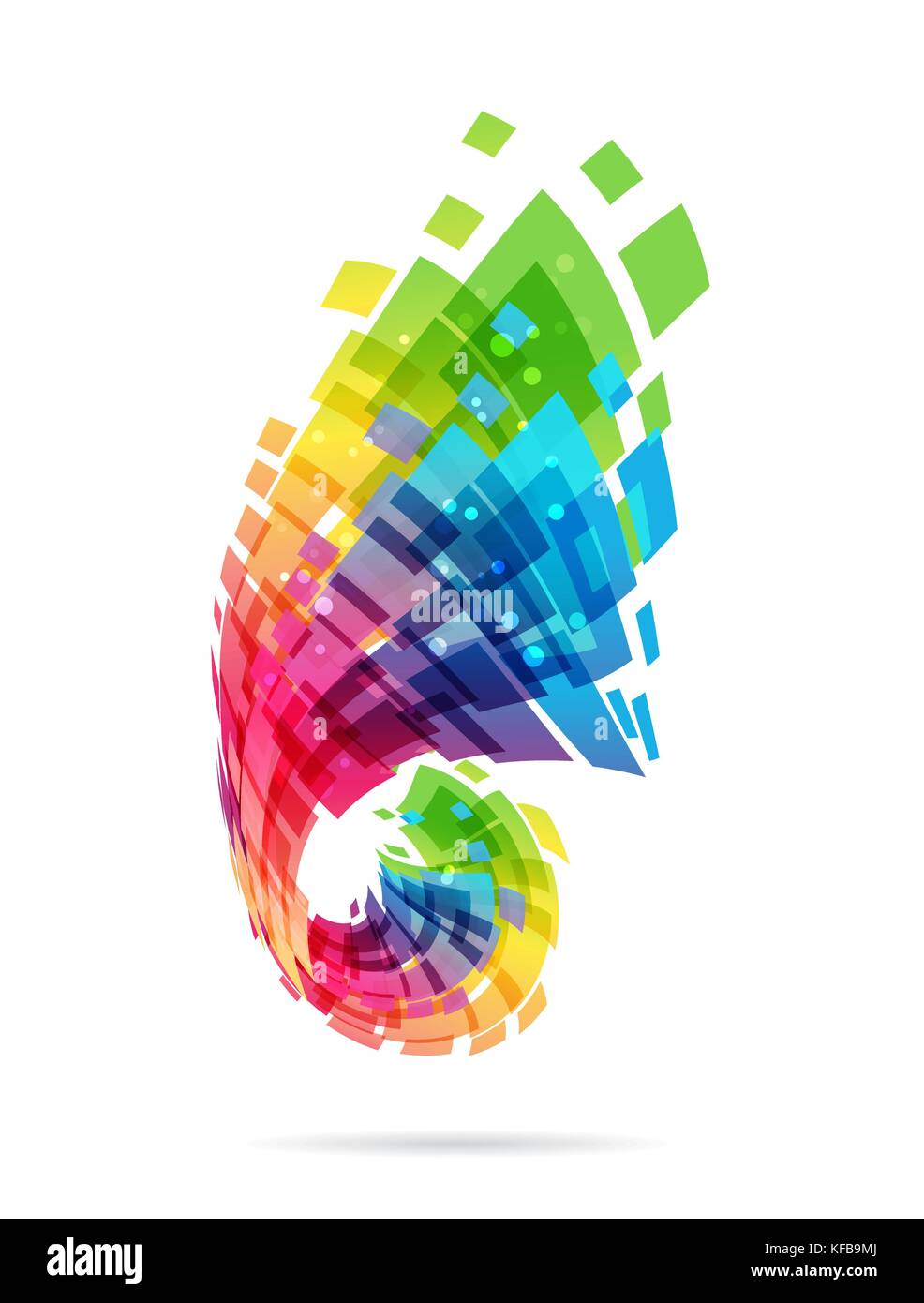 Colorful design element, abstract shape on white background Stock ...