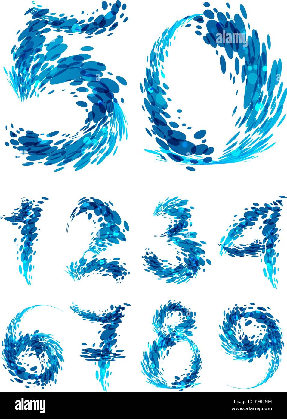 Numbers set splash, art design Stock Vector Image & Art - Alamy