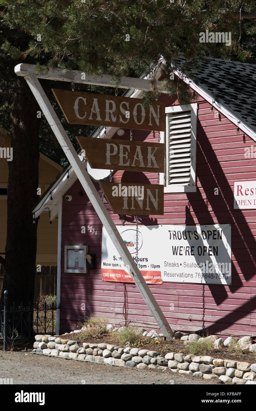 Carson Peak inn restaurant at June Lake California USA. On the June ...