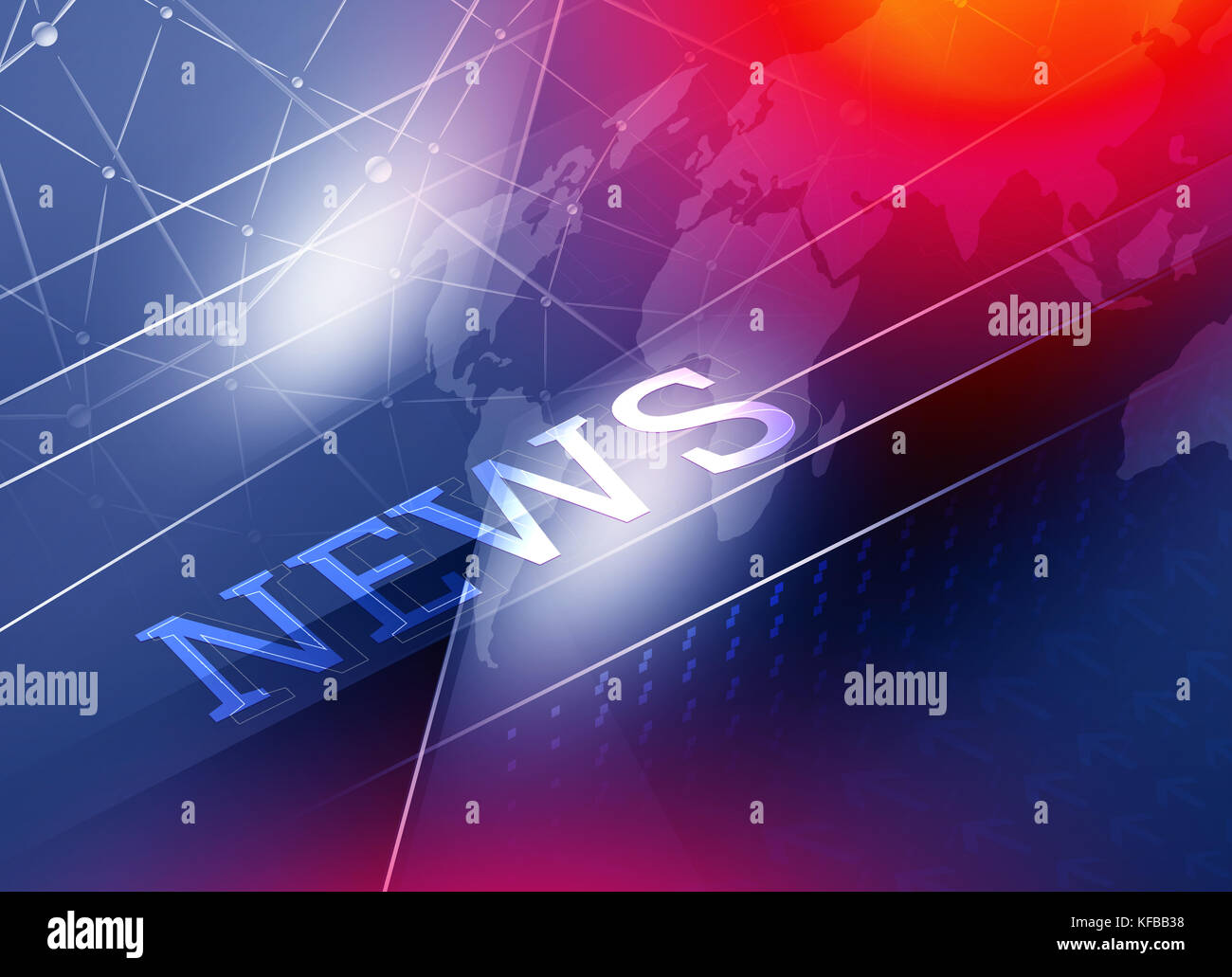 Graphical Digital Connection and News Background with Arrows and news ...