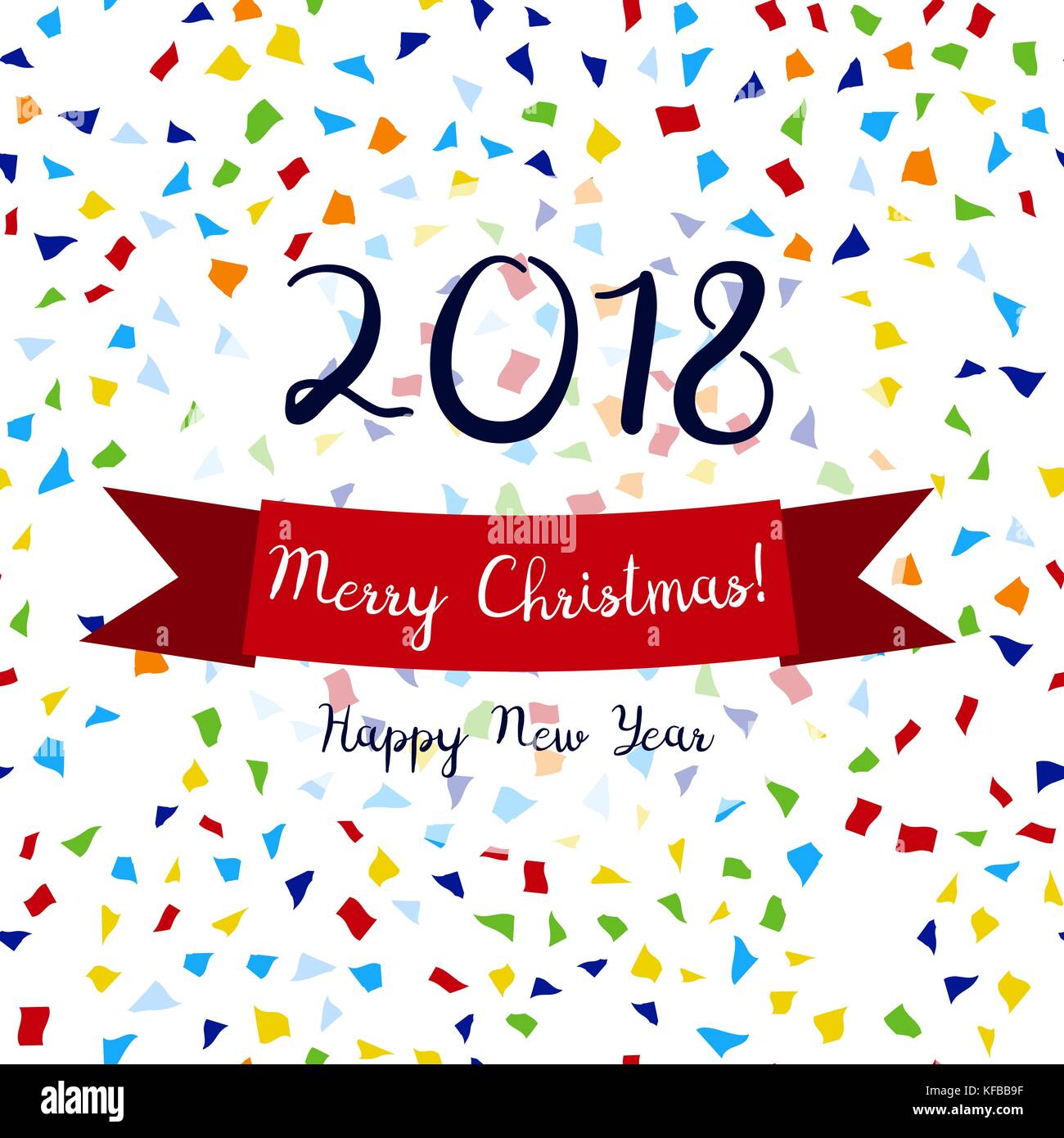 Christmas card with confetti Stock Vector Image & Art - Alamy