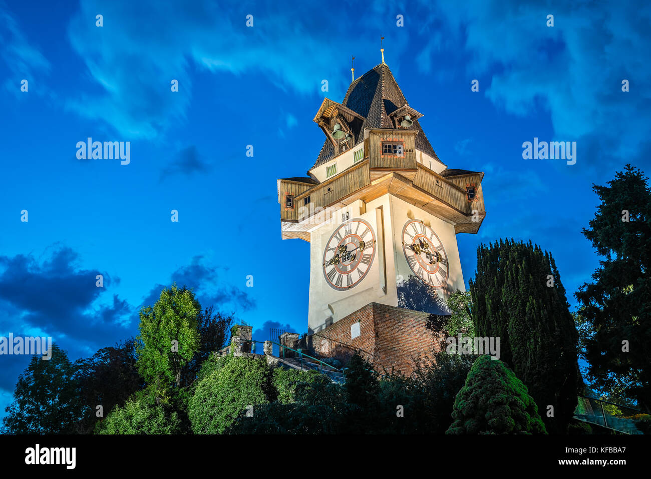 Clock night graz hi-res stock photography and images - Alamy