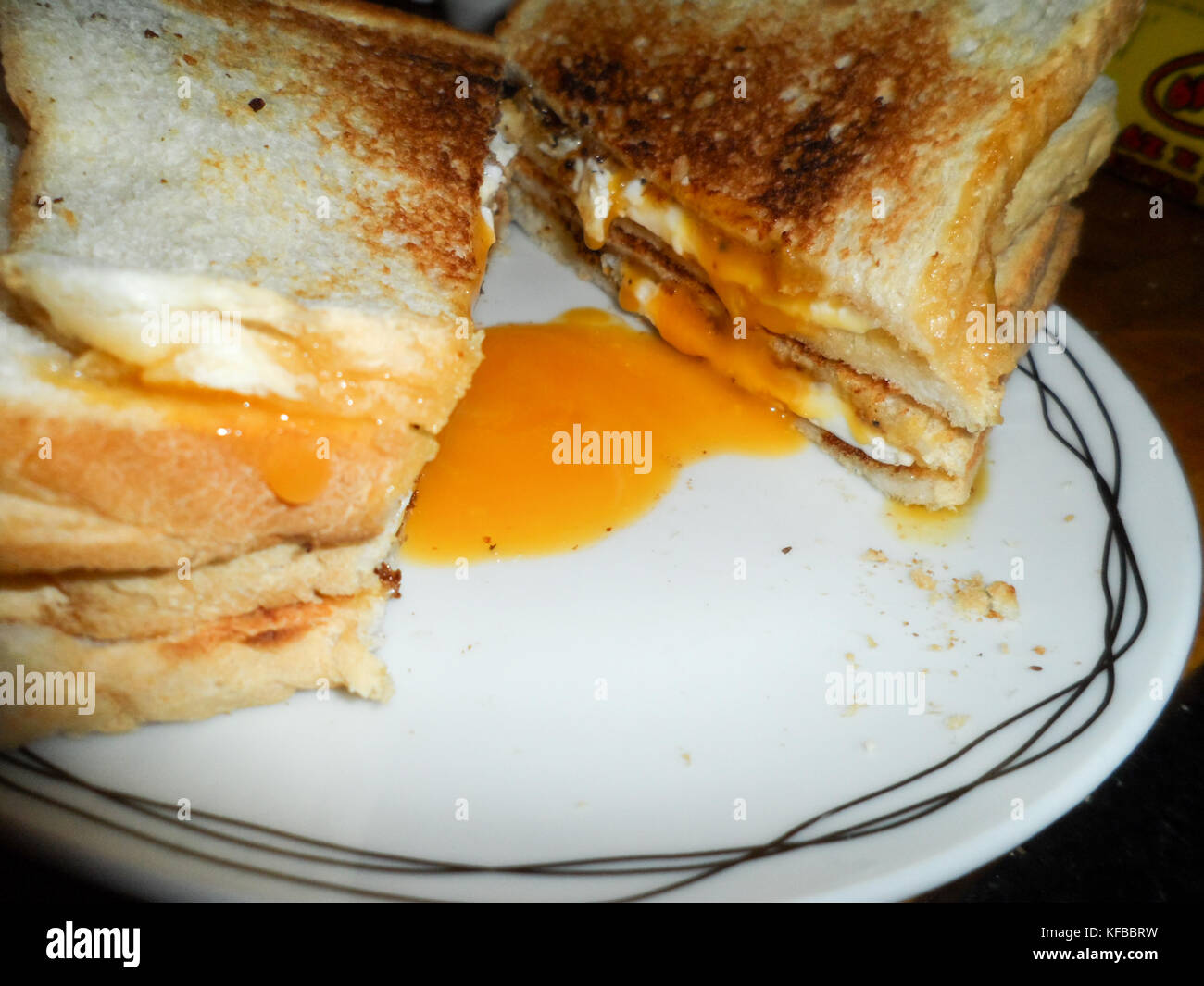 Toasted fried egg sandwich Stock Photo - Alamy