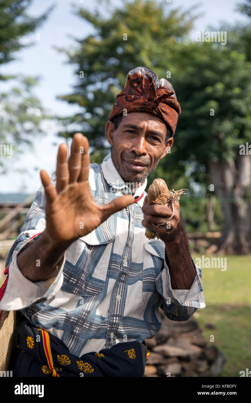 INDONESIA, Flores, a man demonstrates one of his traditional boxing ...