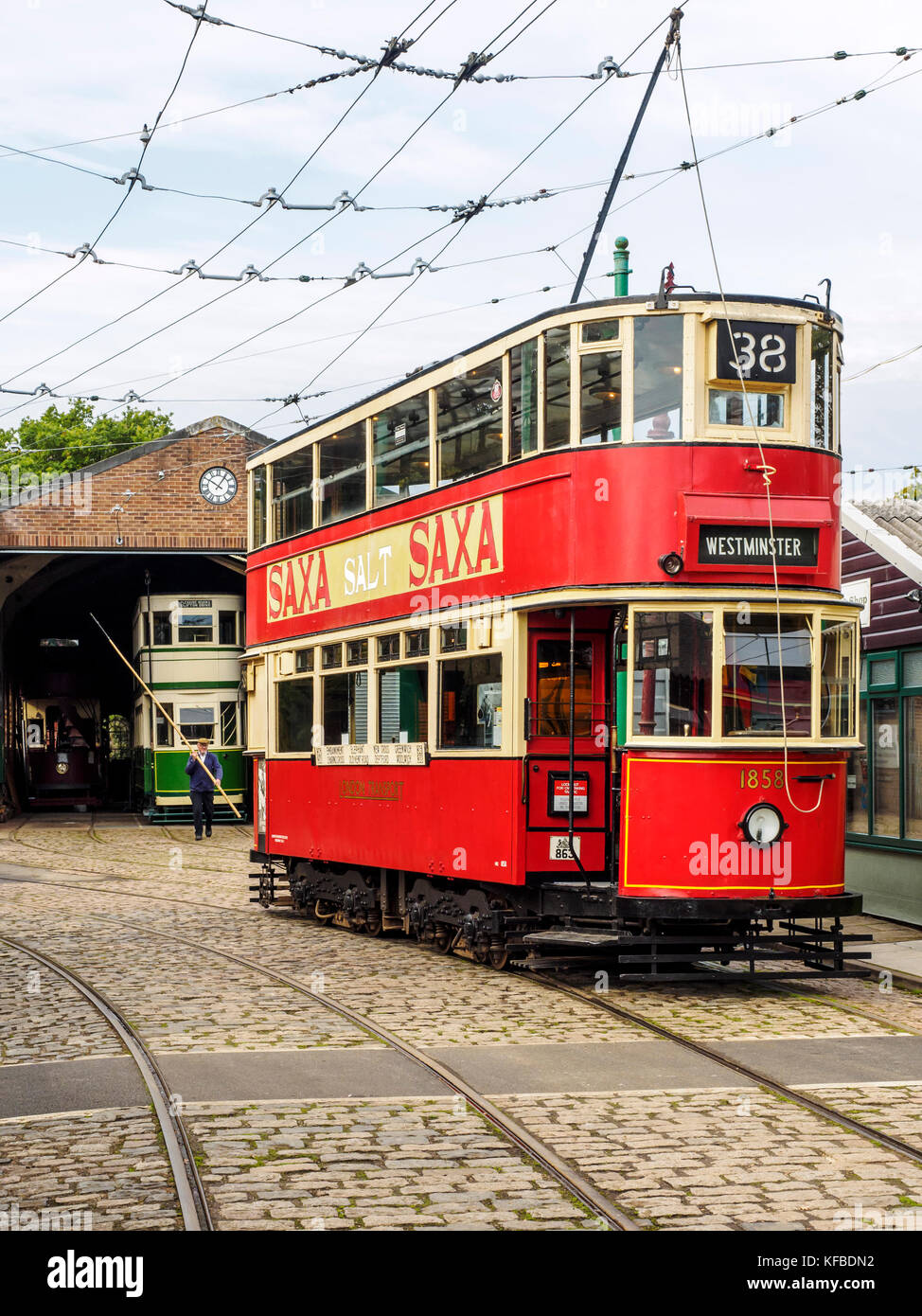 Vintage ex-London Transport trams at the East Anglia Transport Museum ...