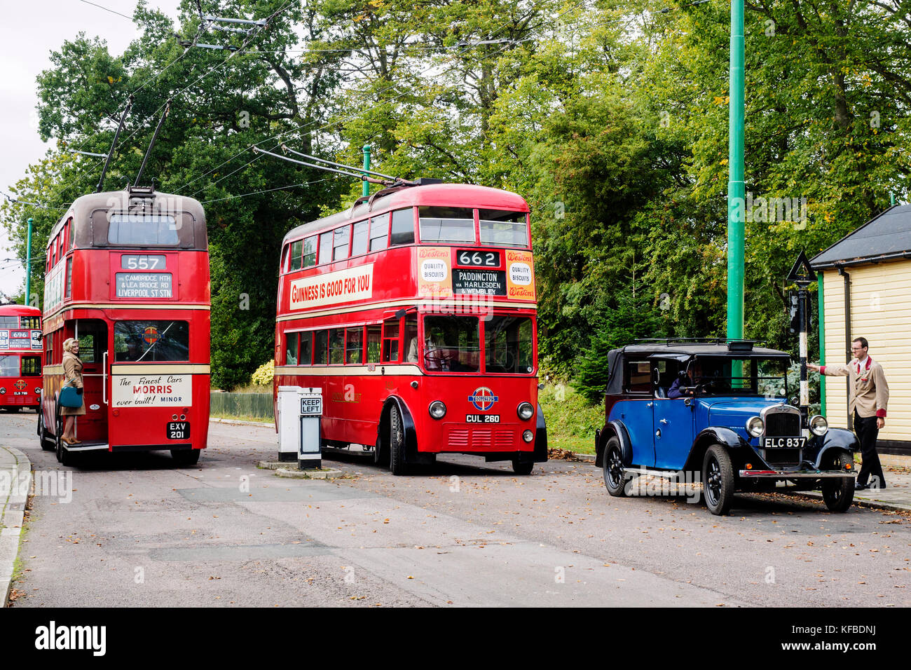 Vintage ex-London Transport trolley buses at the East Anglian Transport ...
