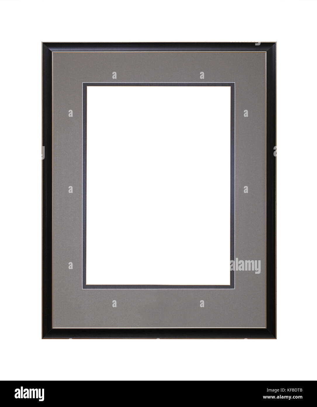 Vintage old wooden classic black painted vertical rectangular frame ...