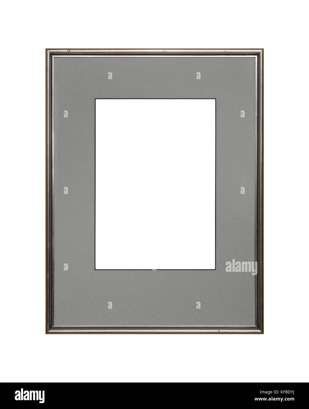 Vintage old wooden classic silver gray painted vertical rectangular ...