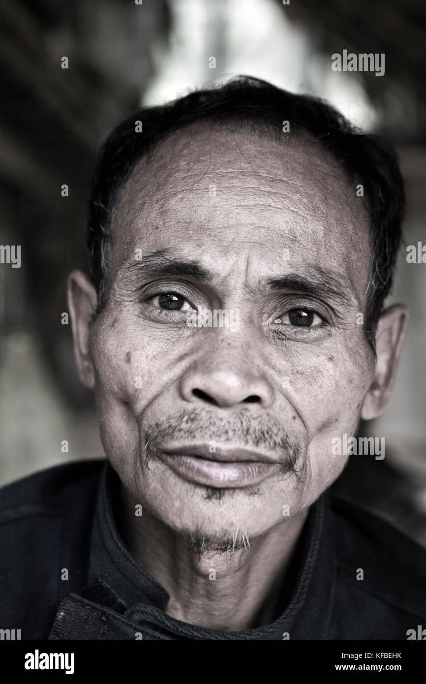PHILIPPINES, Palawan, Barangay region, portrait of Batak Chief in his ...