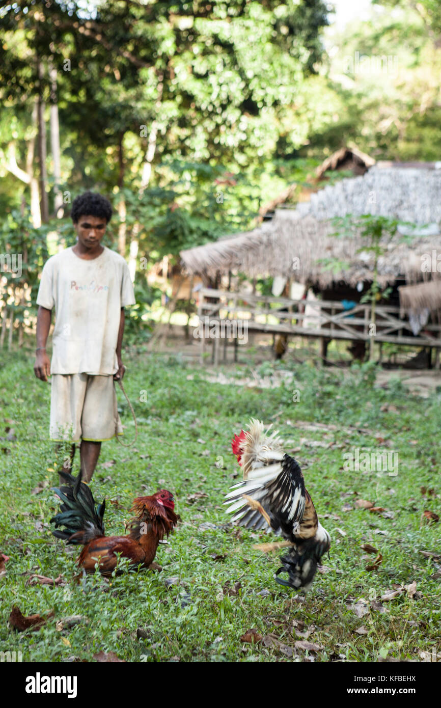 PHILIPPINES, Palawan, Barangay region, young Batak men in Kalakwasan ...