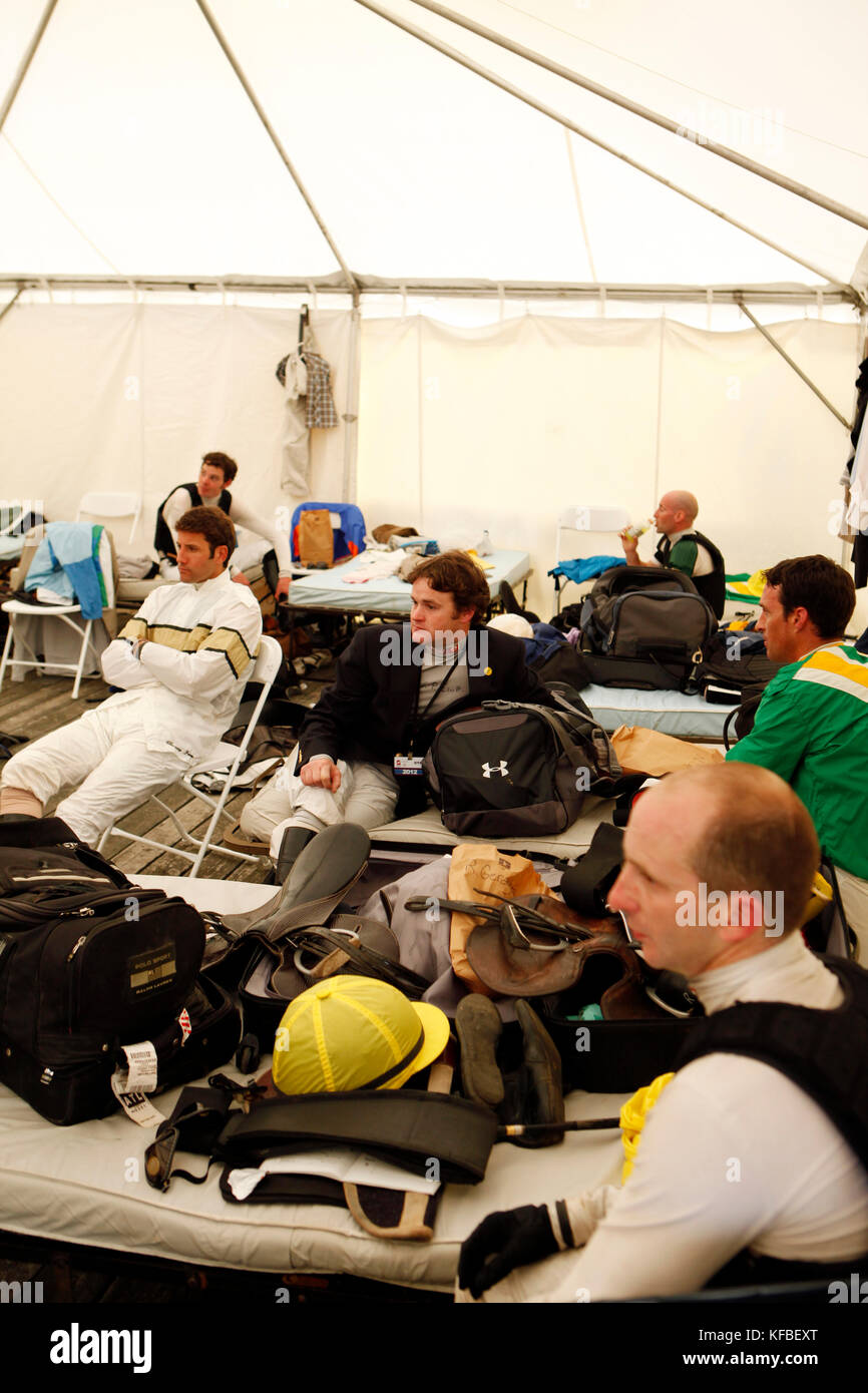 USA, Tennessee, Nashville, Iroquois Steeplechase, inside the jockey ...