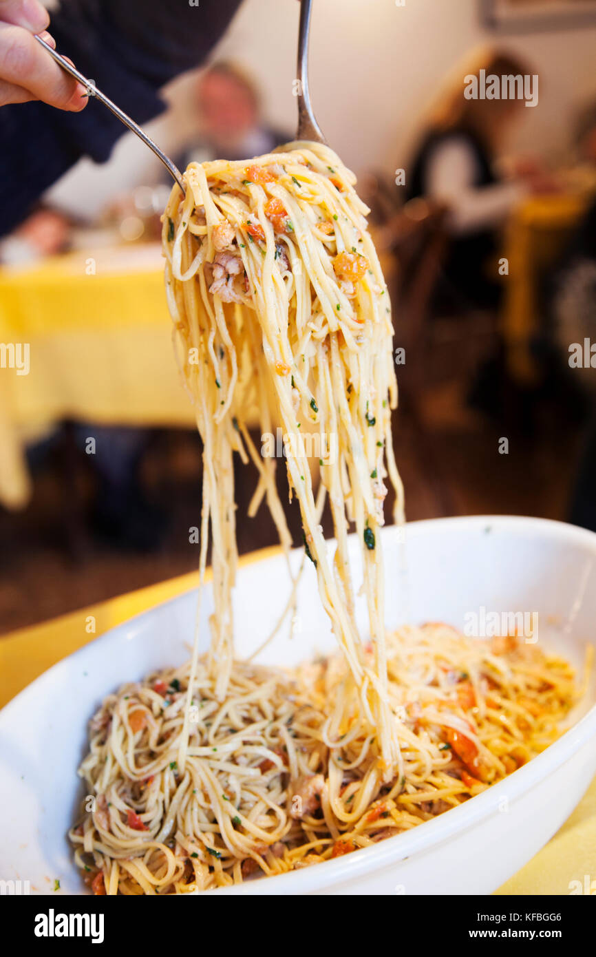 ITALY, Venice. A seafood Pasta dish at Busa alla Torre Da Lele ...