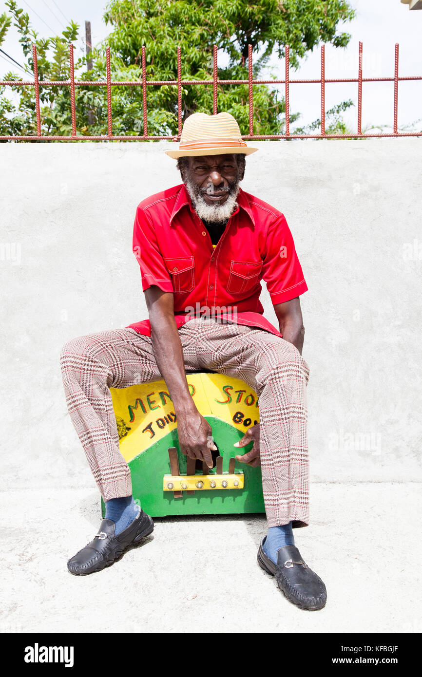 JAMAICA, Port Antonio. Derrick "Johnny" Henry of the Mento band, The ...