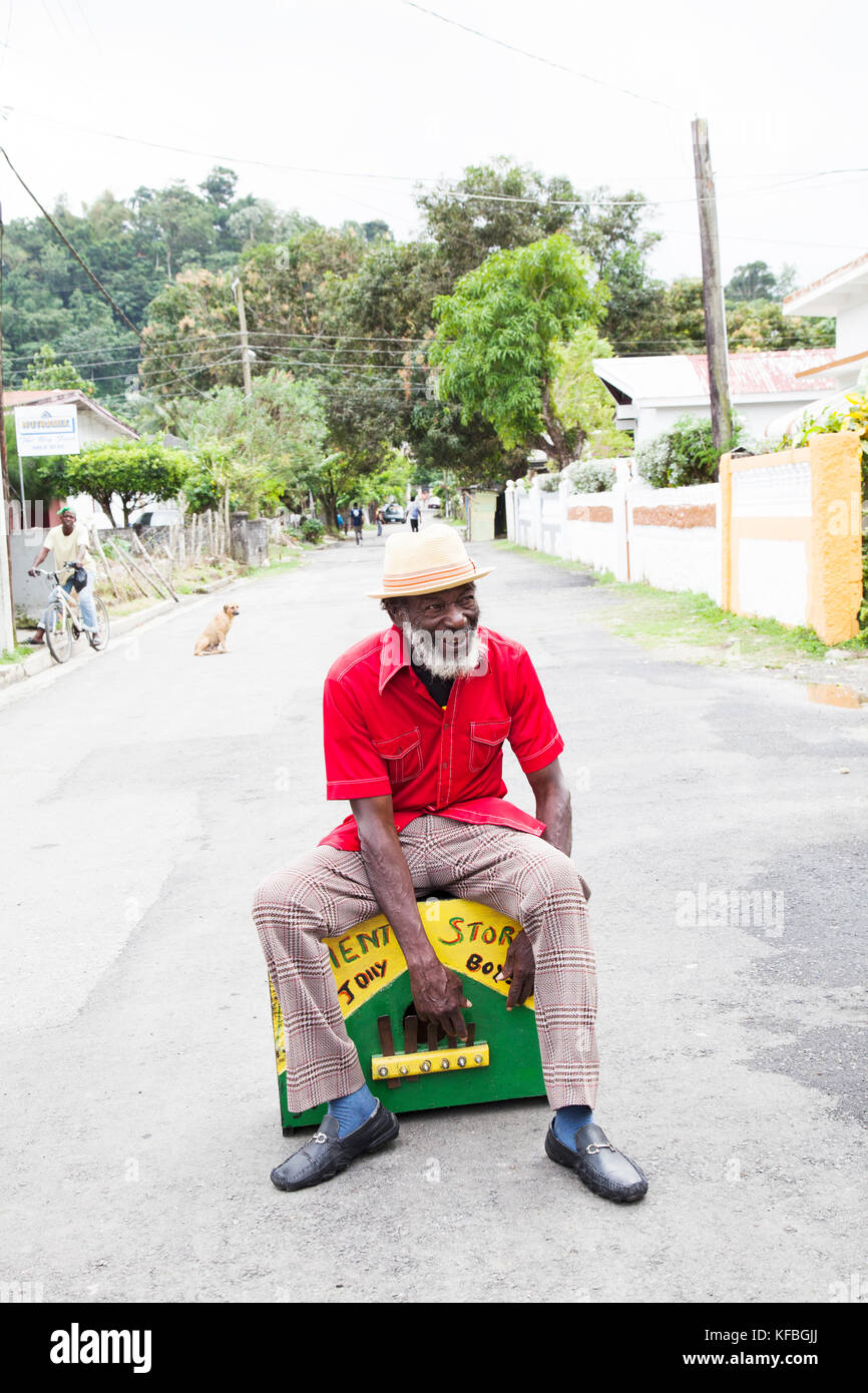 JAMAICA, Port Antonio. Derrick "Johnny" Henry of the Mento band, The ...