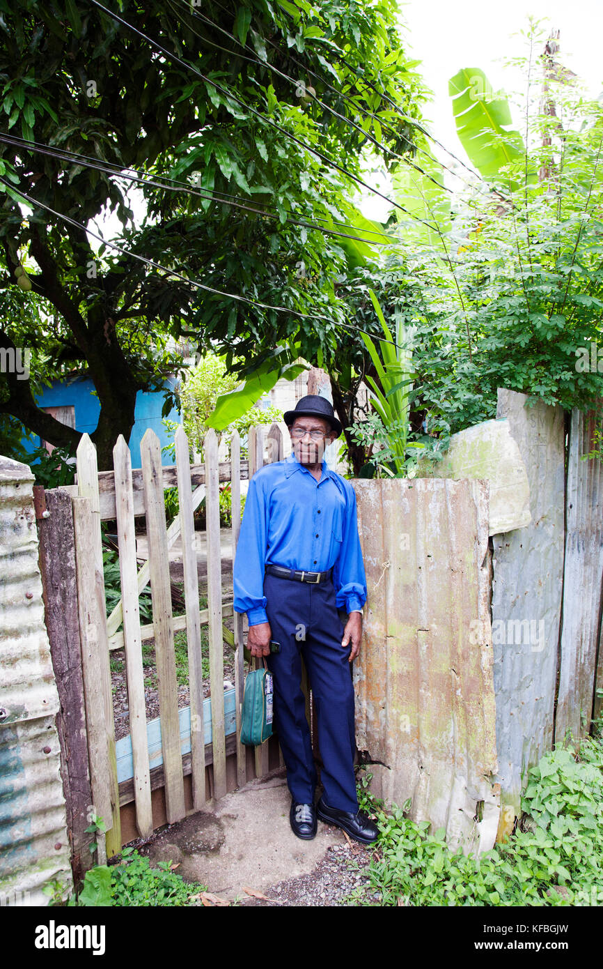 JAMAICA, Port Antonio. Joseph "Powder" Bennett of the Mento band, The ...
