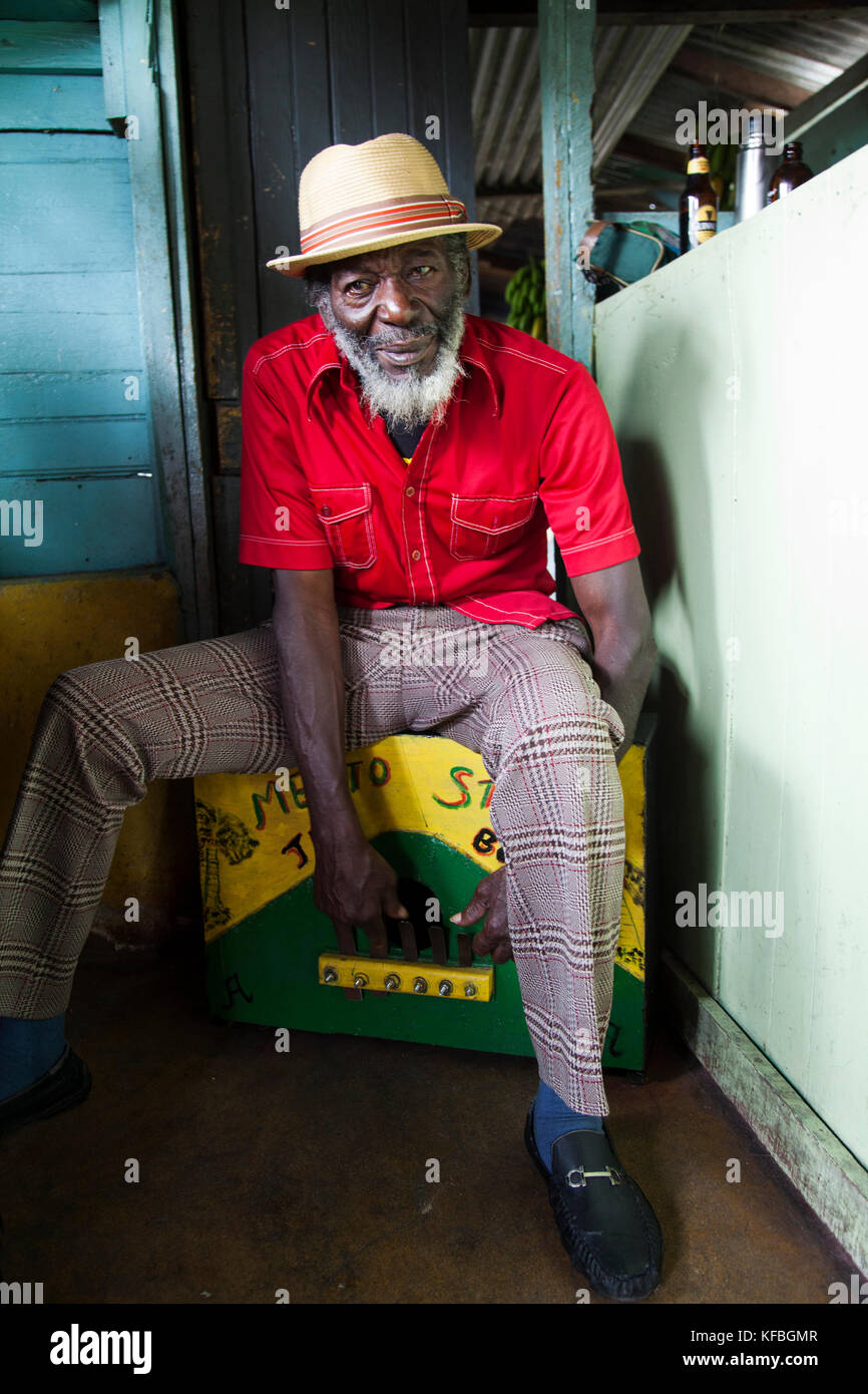JAMAICA, Port Antonio. Derrick "Johnny" Henry of the Mento band, The ...