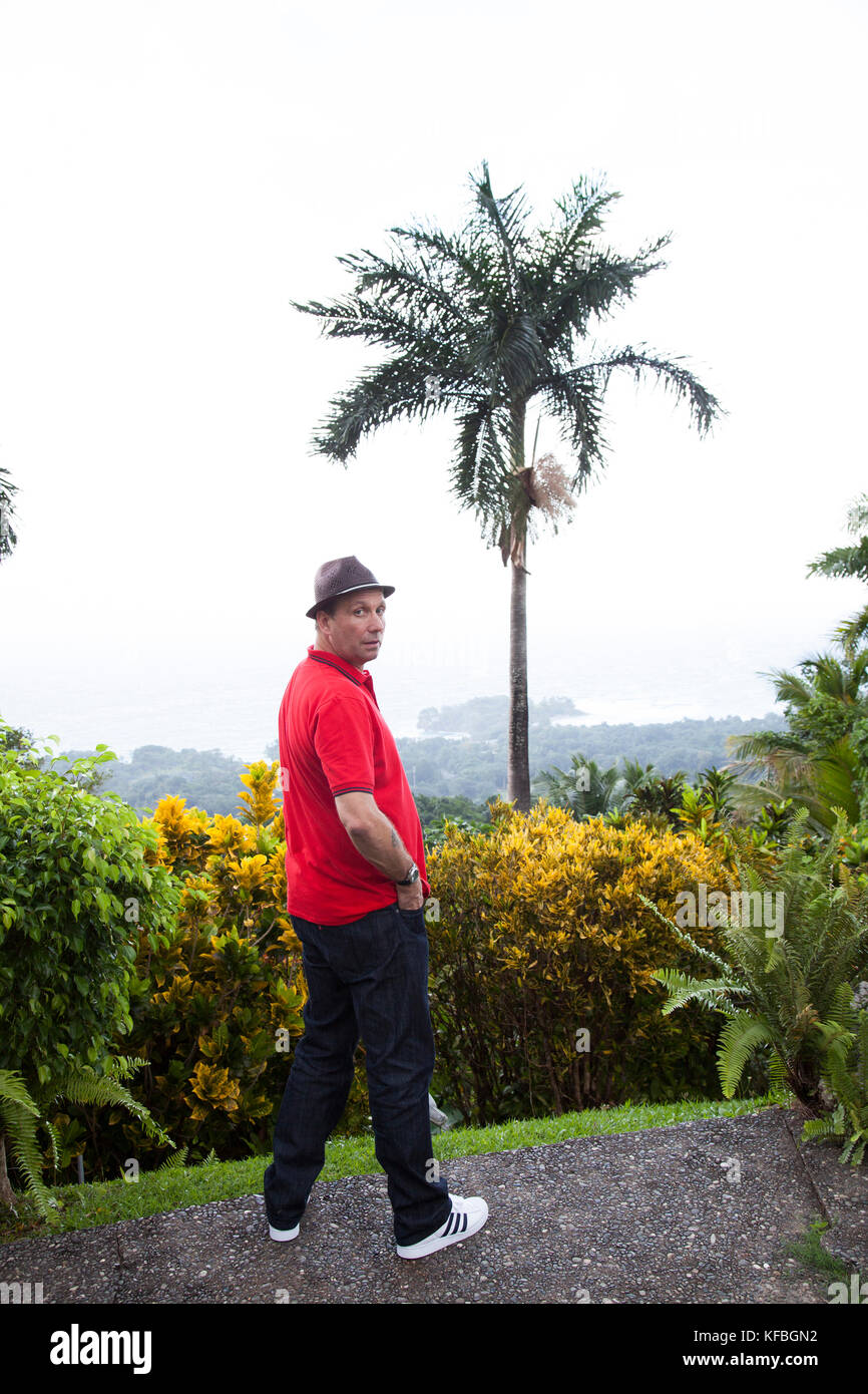 JAMAICA, Port Antonio. Portrait of Jon Baker, owner of the Geejam Hotel ...